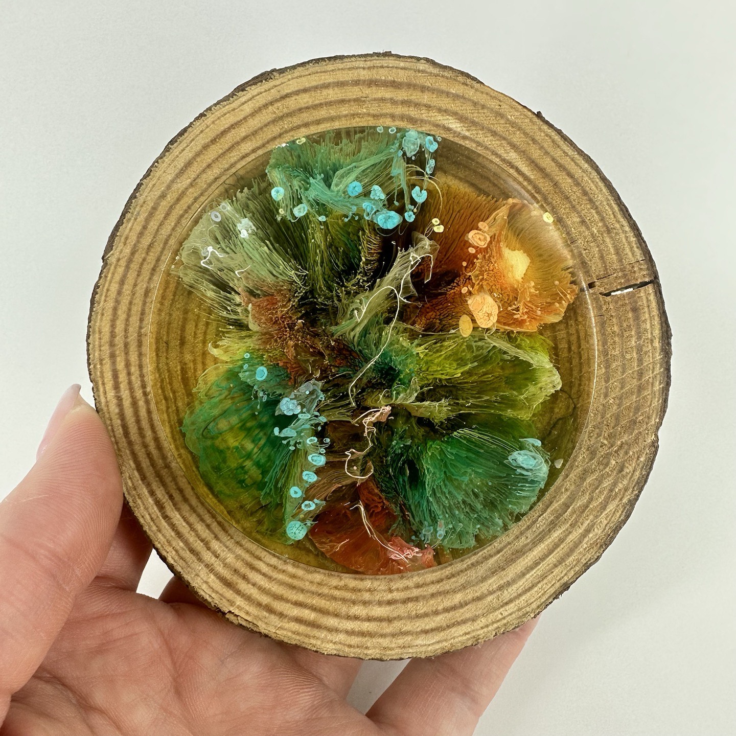 Wood And Resin Paint Splatter Wall Art