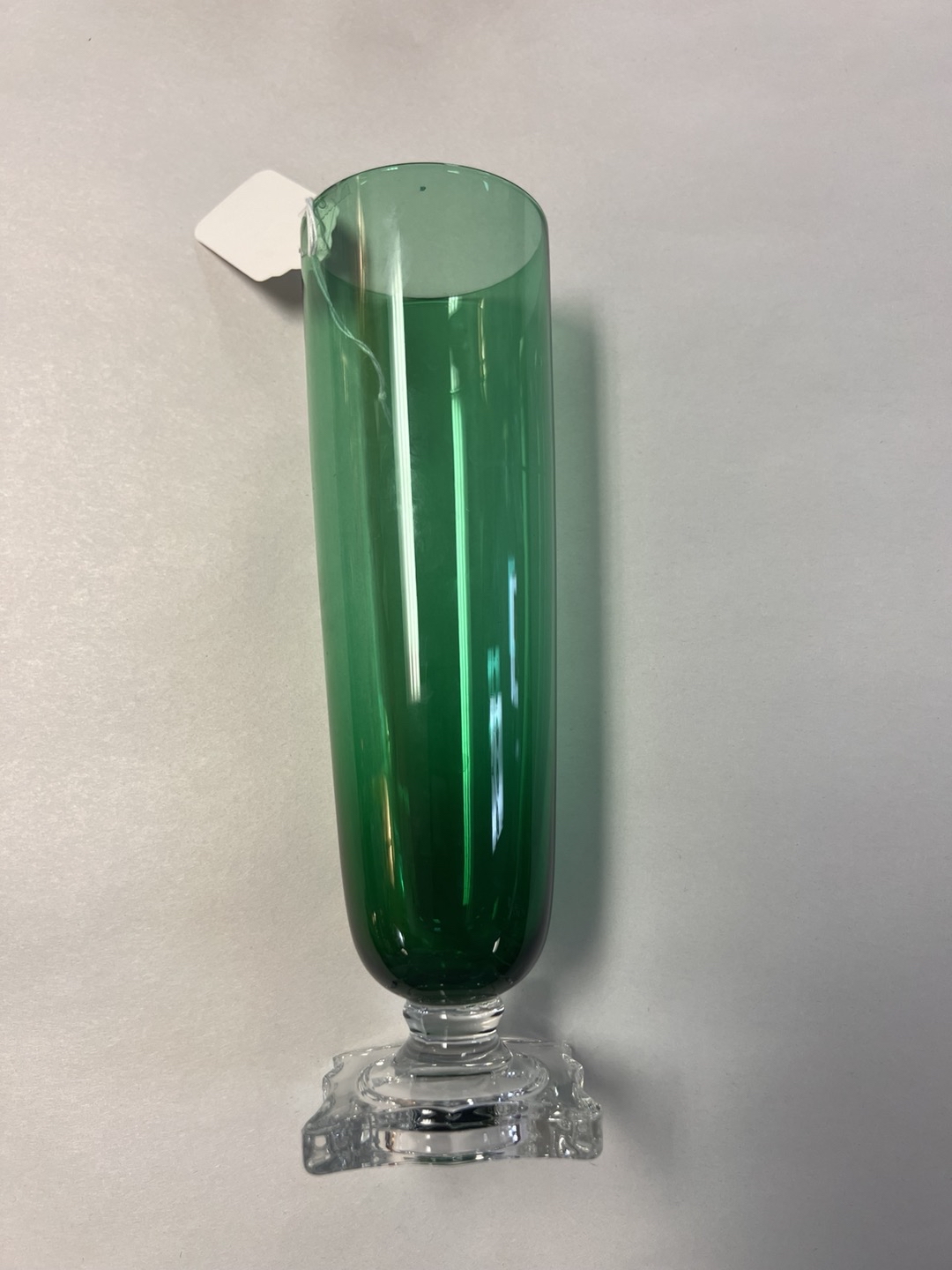 Seneca 903 Glass Emerald Green Slim Jim 8.5" Tall Clear Base Tumbler