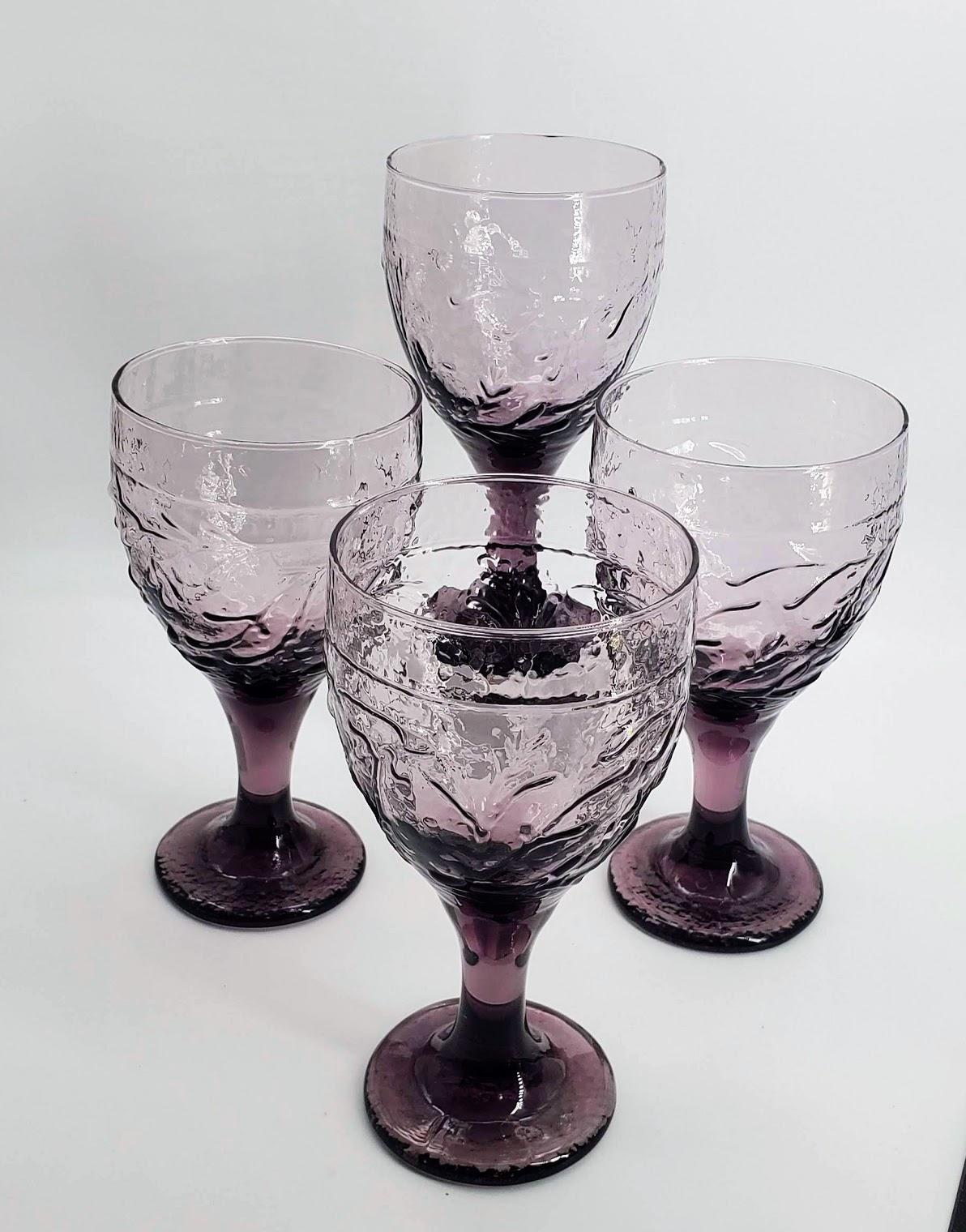 Elegant Libbey Garden Vine Wine or Water Goblets in Violet - Set of 4 ...