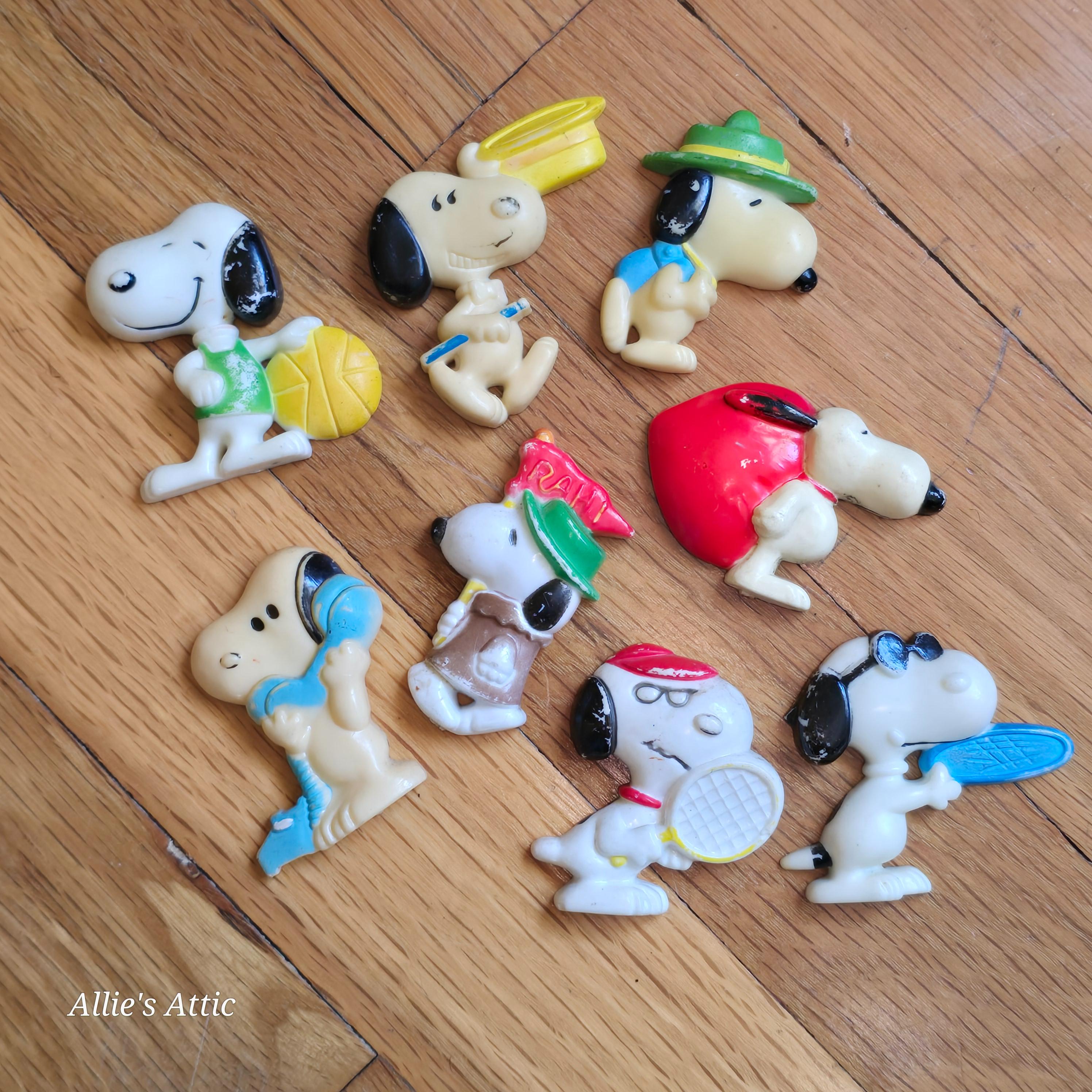 Vintage Snoopy Sports Fridge Refrigerator Magnets Lot Of 8