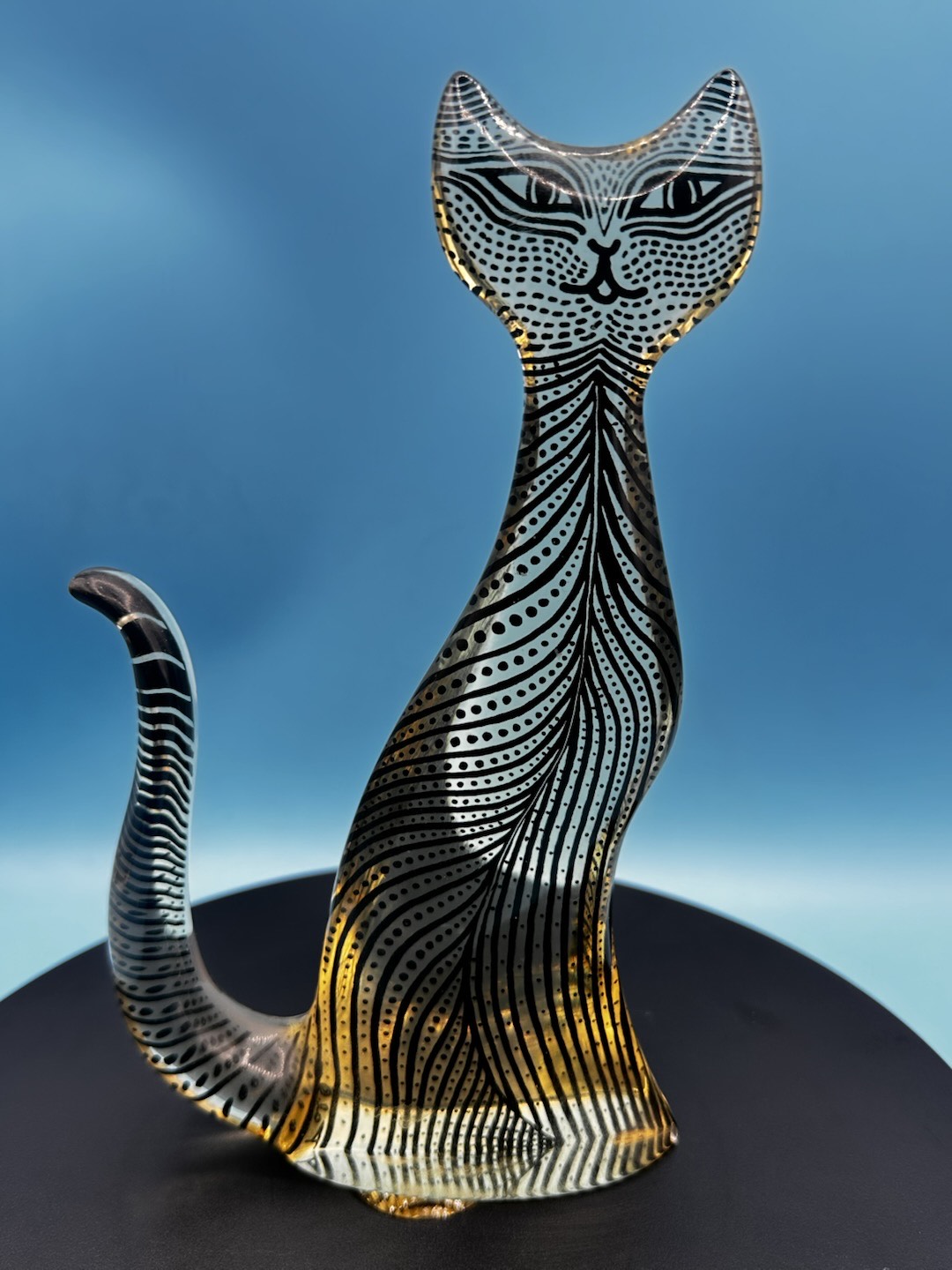 Vintage rare Brazilian Lucite Sculpture Cat Abraham Palatnik 8" Tall