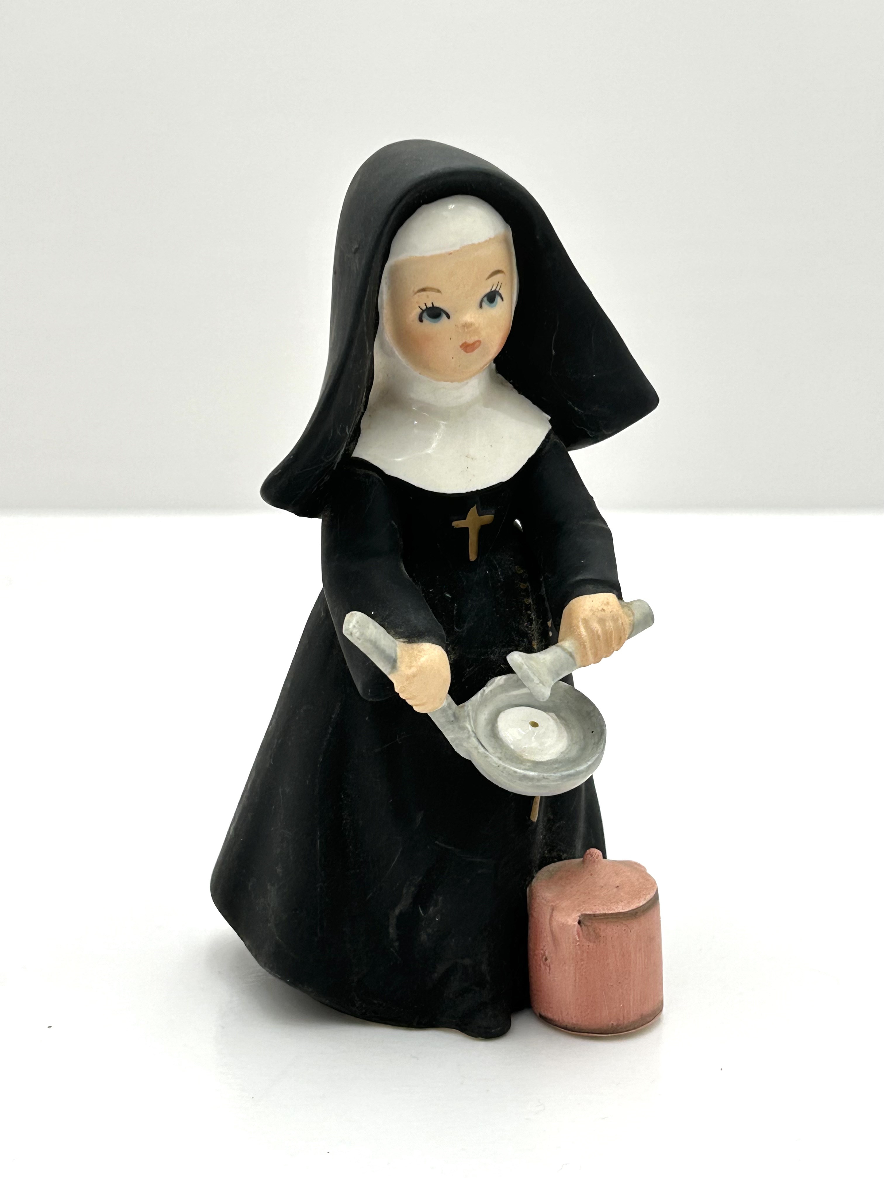 Napco 1960 Cooking Ceramic Nun Figurine