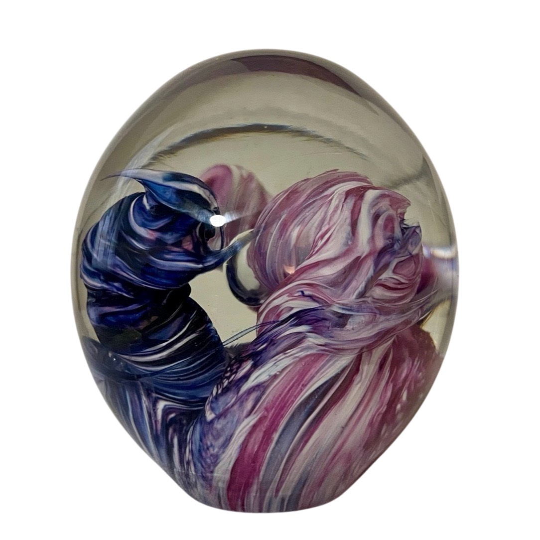 Robert Eickholt Art Glass Paperweight Signed 1990 3.75”