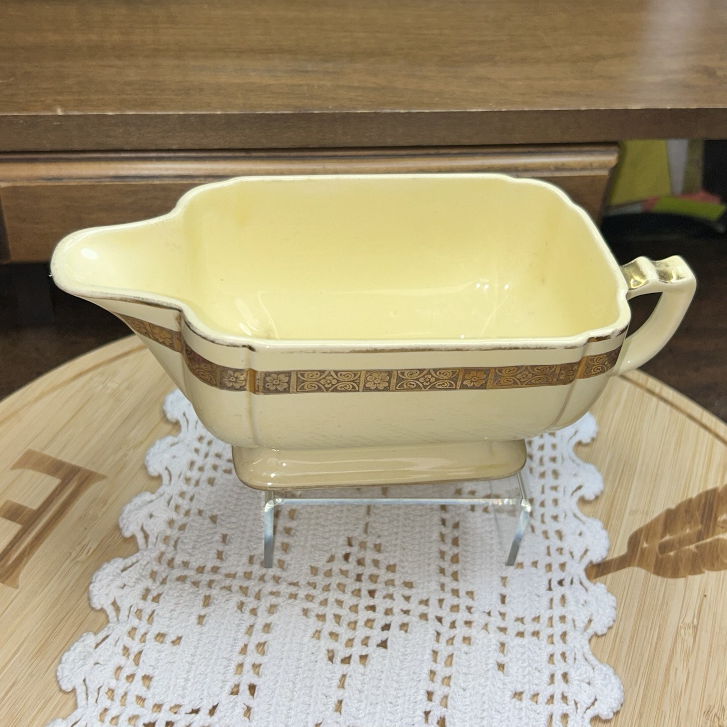 Vintage Homer Laughlin Century IVORY Sauce Boat / Gravy Boat Gold ...