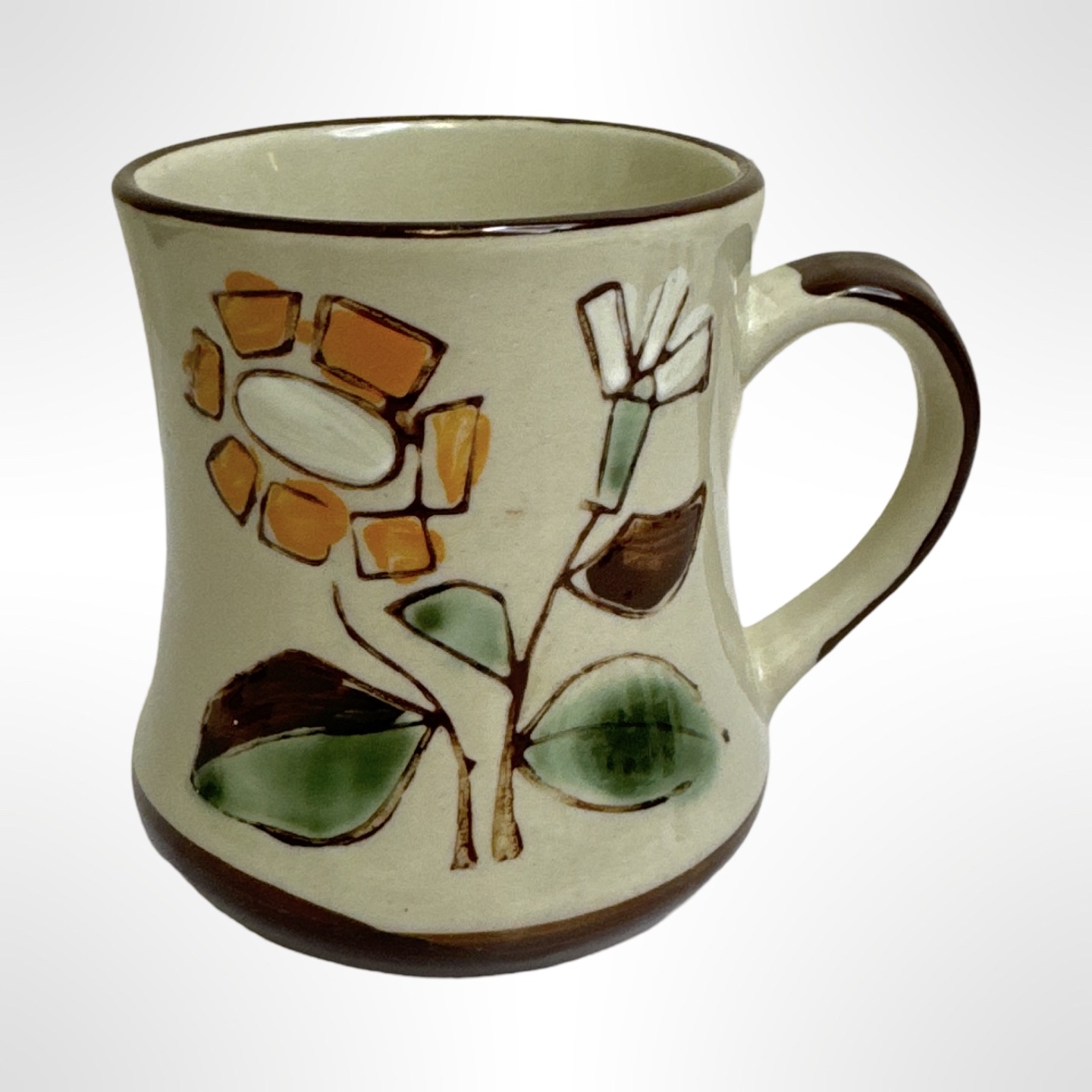 Vintage Otagiri Impressed Flower Design Stoneware Coffee Mug