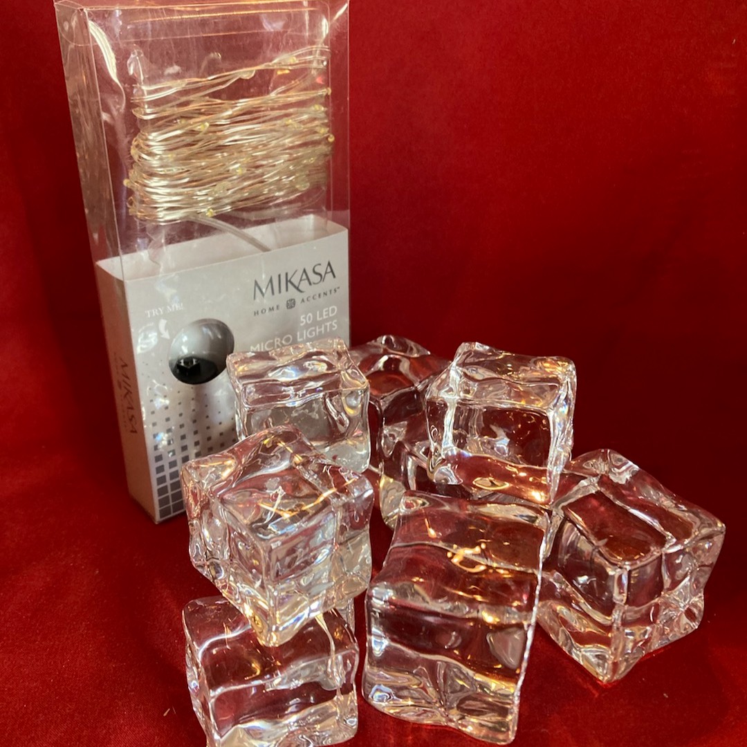 06. VTG Lucite Ice Cubes/Fairy Lights Mikasa Set Of 11