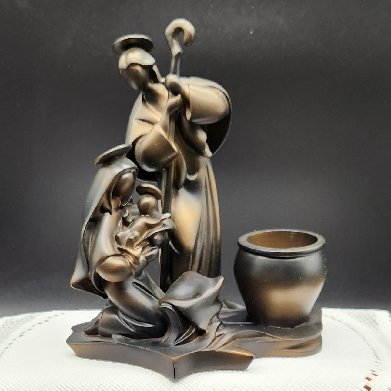 Partylite Holy Night Bronze Nativity Scene Vintage Tealight Candleholder