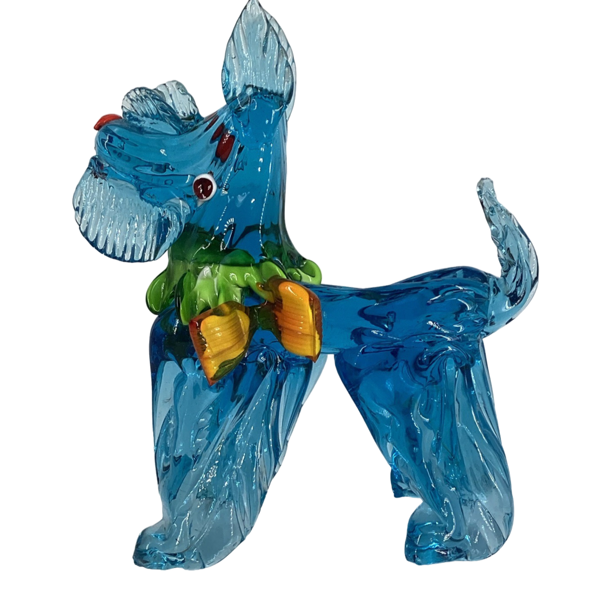 Vintage Hand Blown Blue Murano Glass Art Scotty Terrier Dog with ...