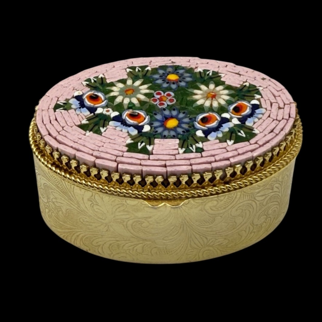 Raspberry Cream Walled Garden Trinket Box Secret Garden Micro Mosaic 2 ...