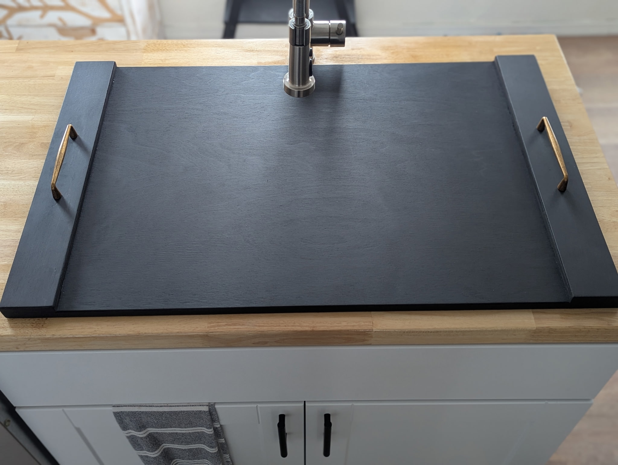 Handmade Baltic Birch Sink Cover | Modern Countertop Sink Lid