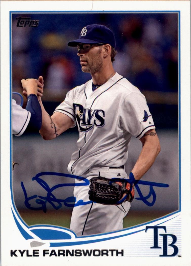 Kyle Farnsworth Signed Tampa Bay Rays 2013 Topps #168