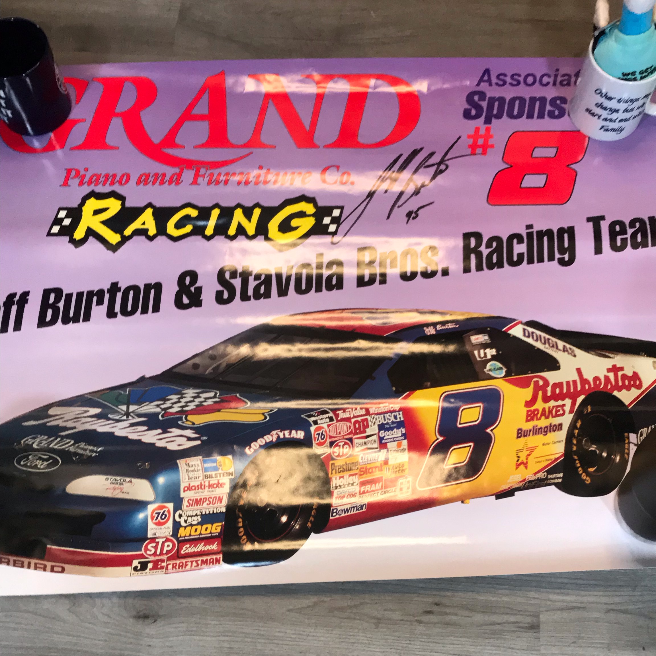 NASCAR Poster Lot W/ Jeff Burton Autograph