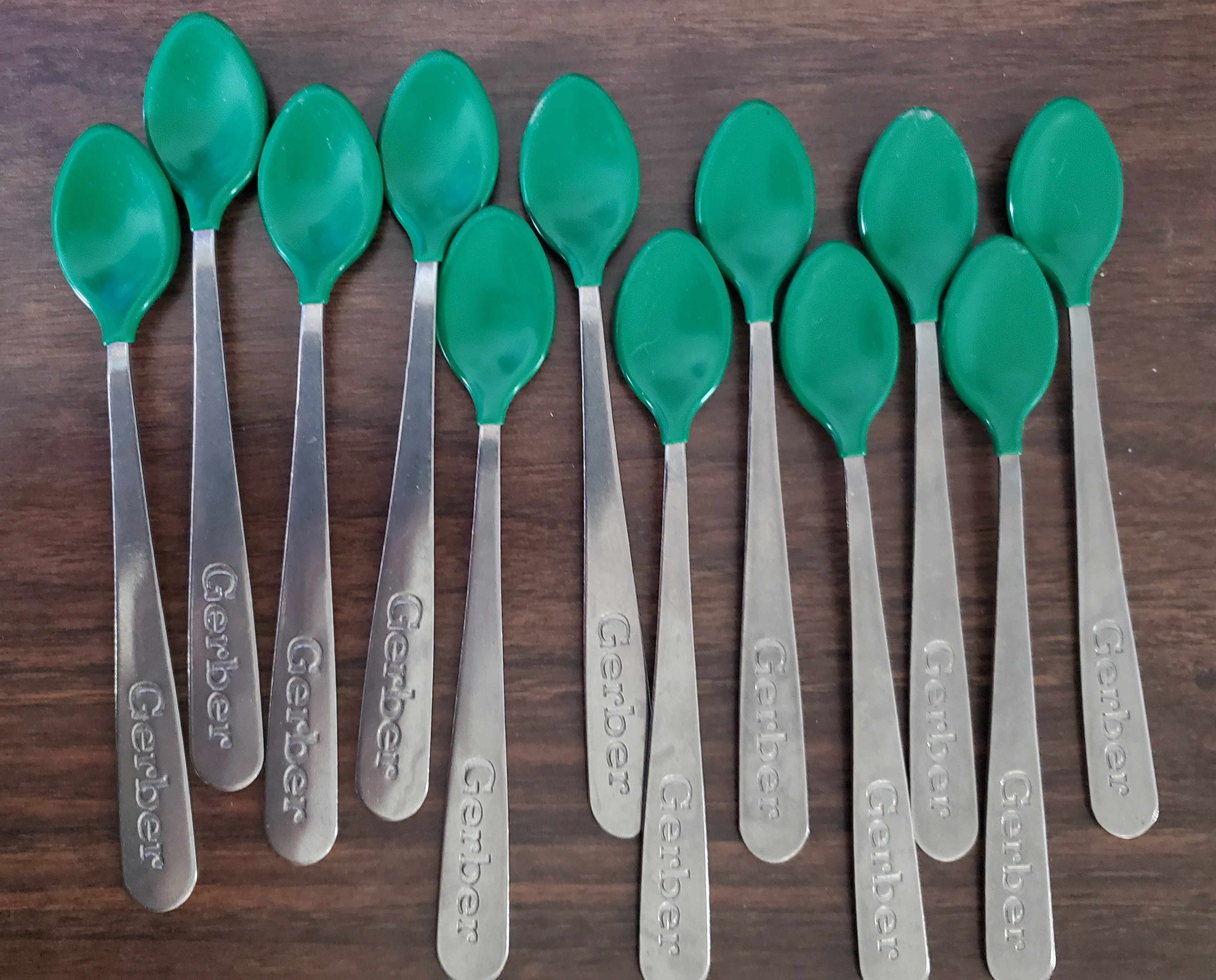 12 Vintage Gerber Soft-Bite Stainless Steel Infant Spoon ~ Made in USA ...