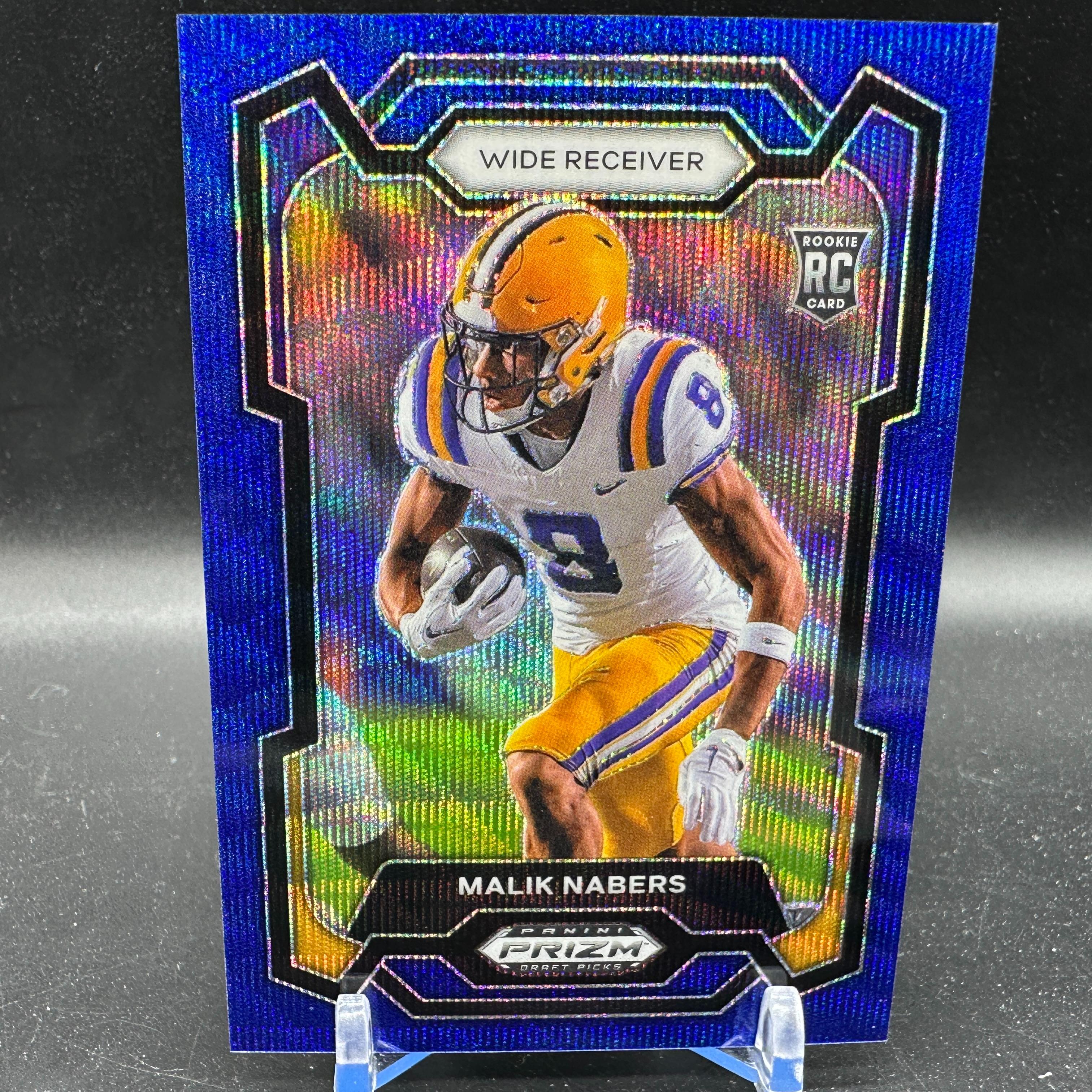 MALIK NABERS BLUE WAVE PRIZM /249 2024 Prizm Draft Picks RC LSU #109