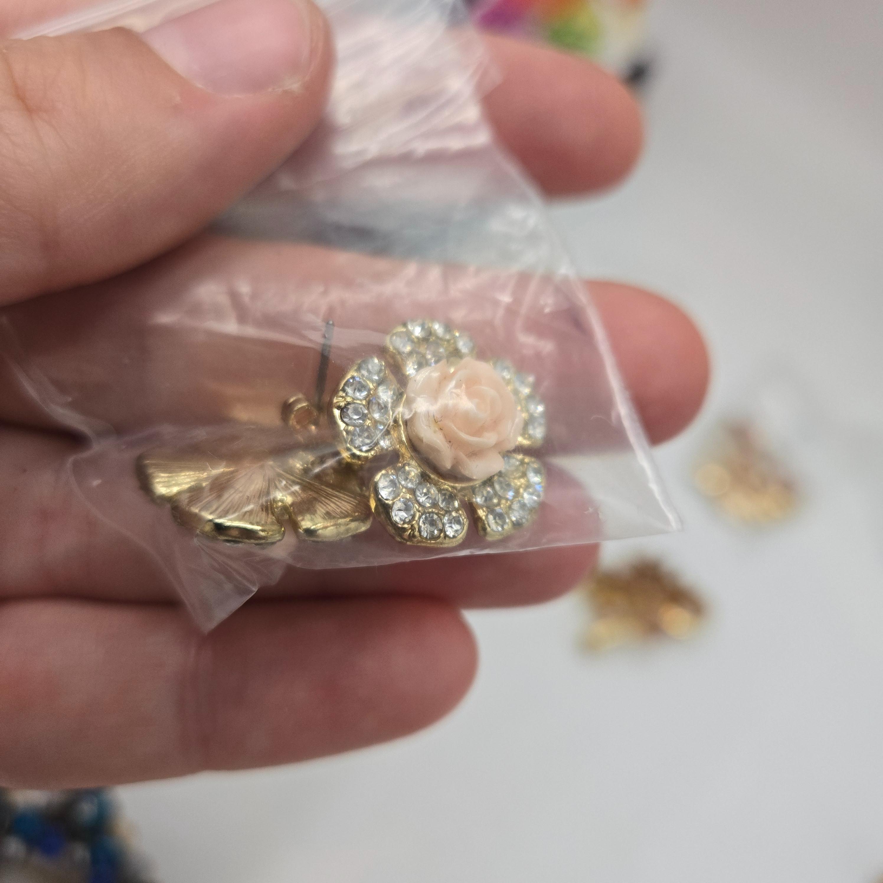 Bling Flower Studs