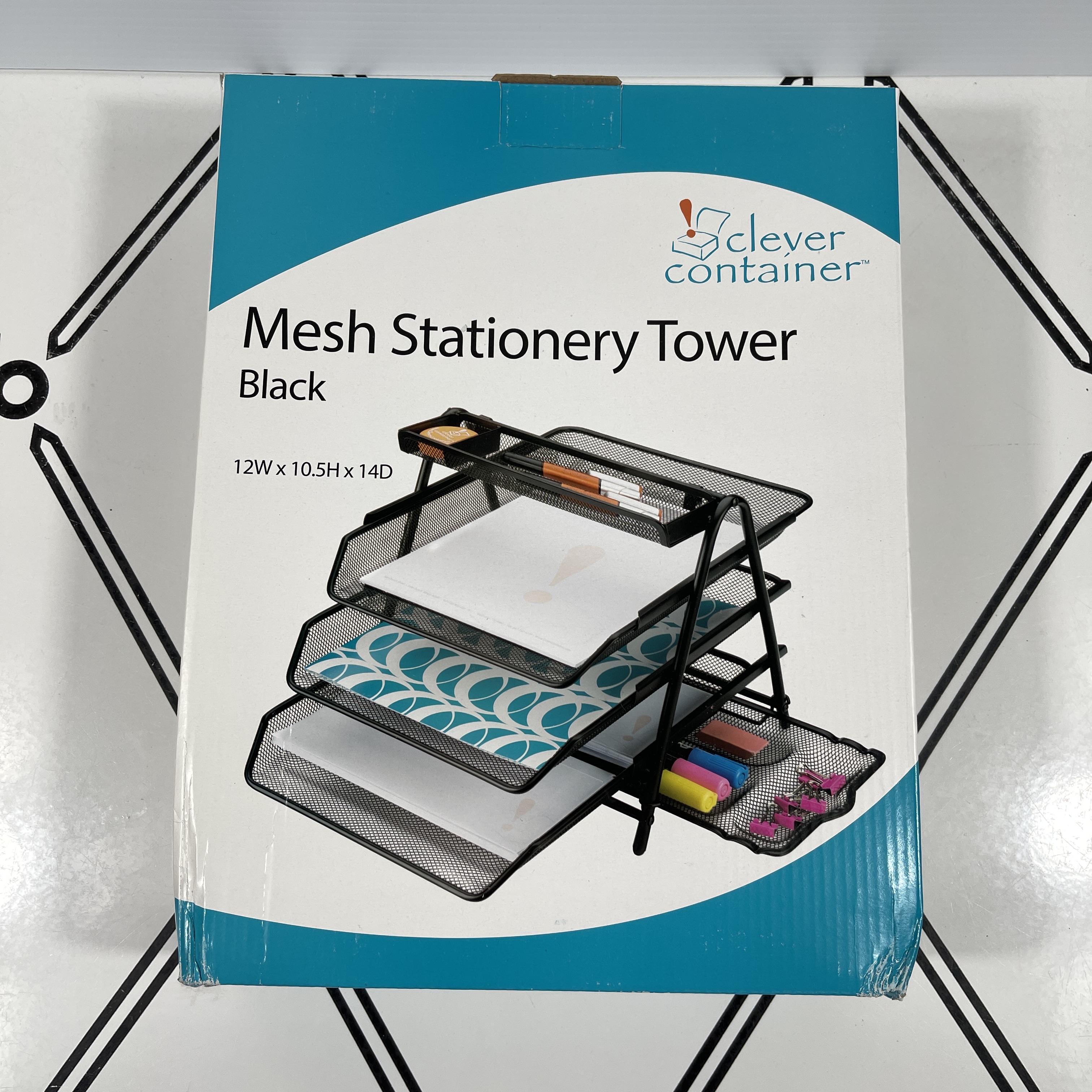 Stationery Tower Organizer 4 Tier Stacking Trays Desk Home Office Black ...