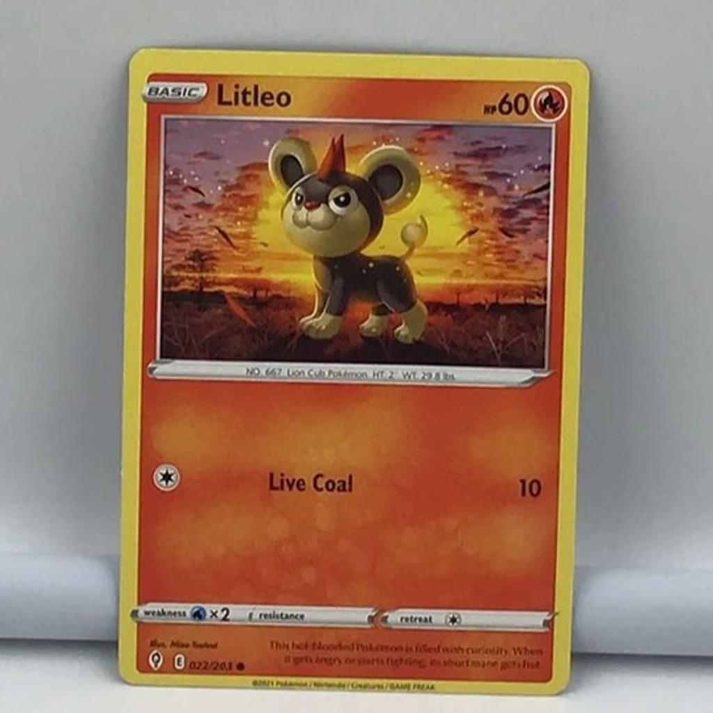 2021 Pokemon Collector Trading Card Basic Litleo 60 HP 022/203