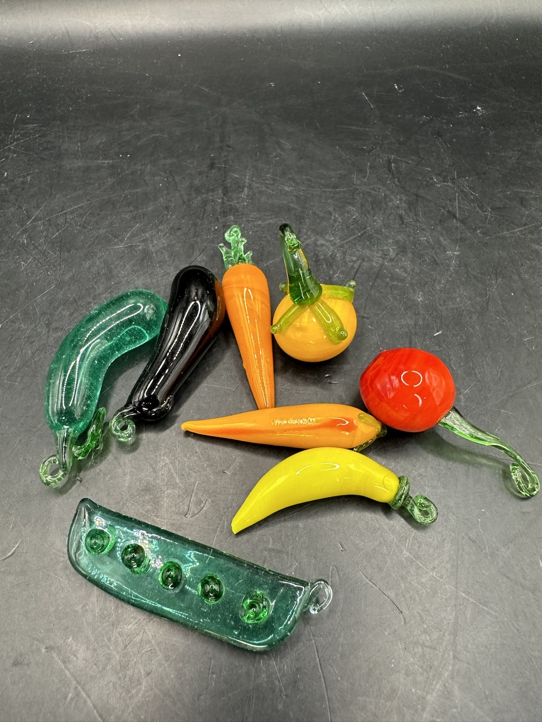 Mini Blown Glass Vegetables (8)