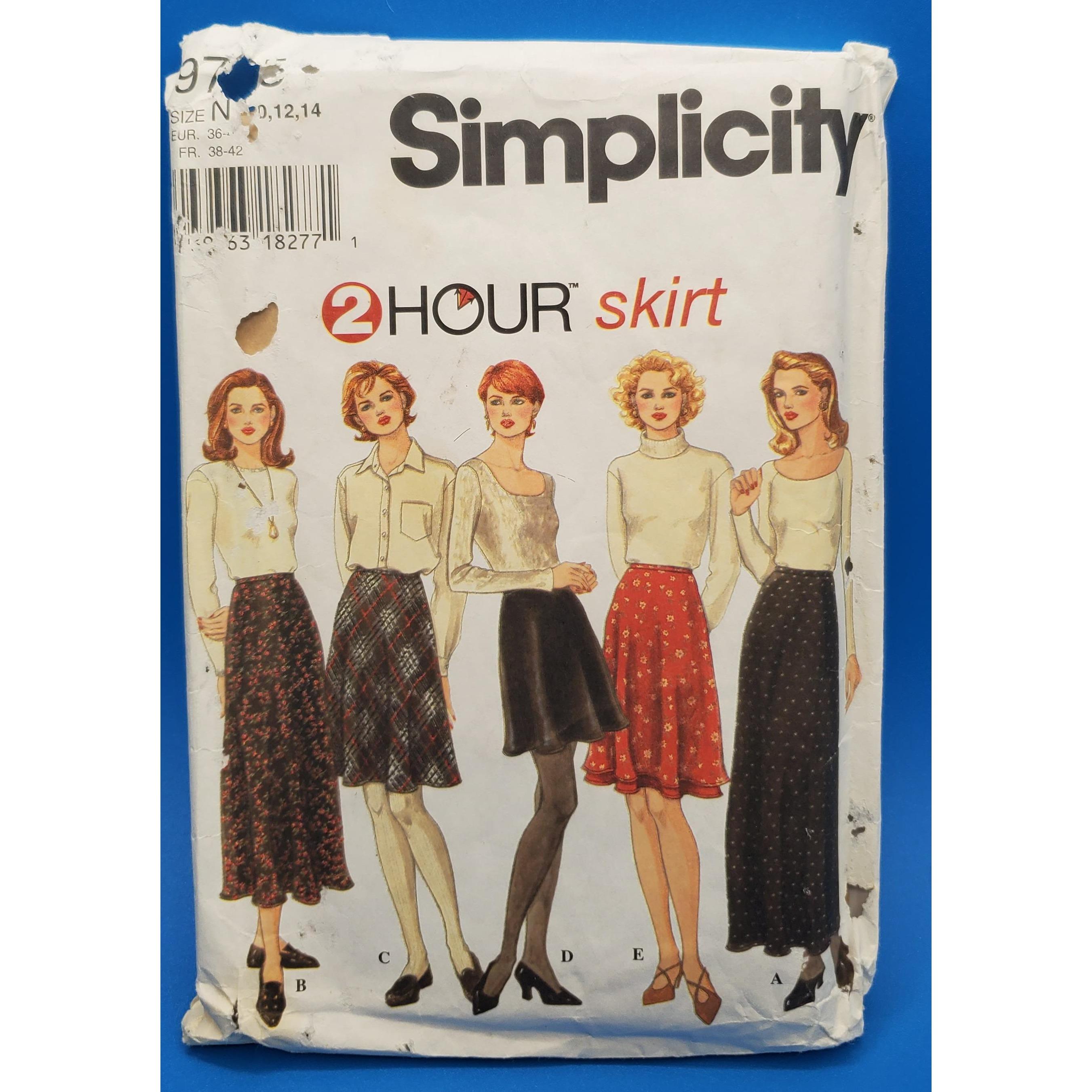 Vintage Simplicity 2-Hour Skirt Sewing Pattern 9765 (open-not cut)