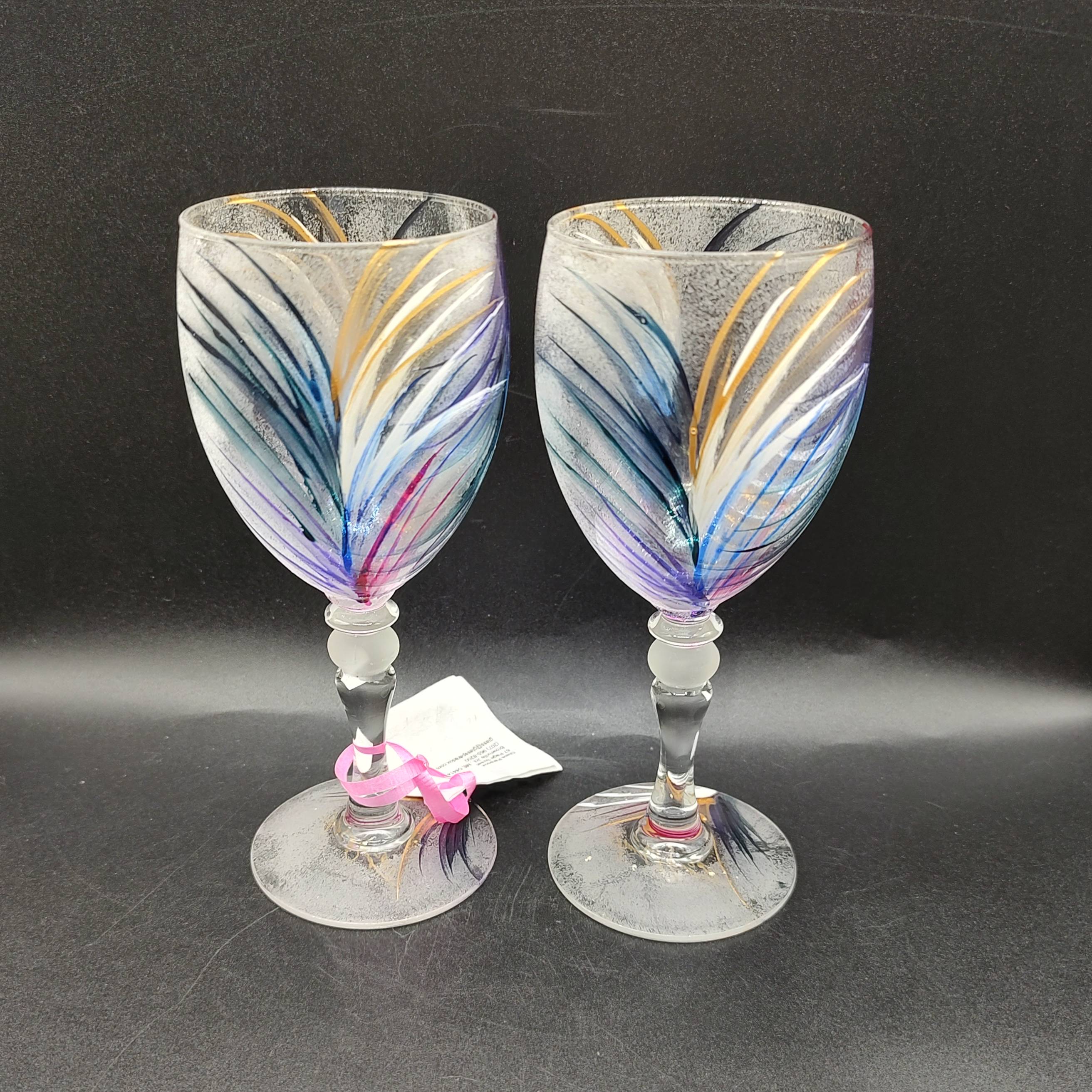 2005 Paradox Hand Painted Steamed Wine Glasses Sigbed