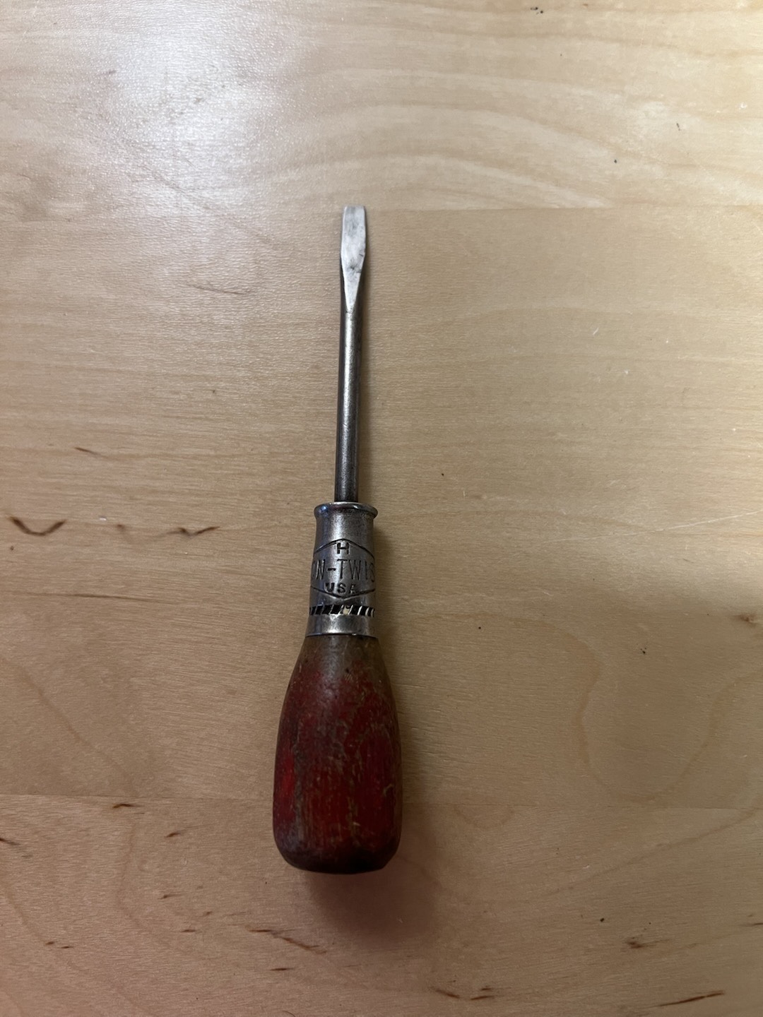 Vintage Harrold’s Non-Twist Screwdriver With Wooden Handle