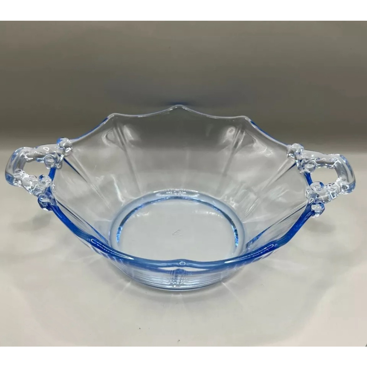 Vintage Cambridge Glass Moonlight Blue 2 Handled Decagon Bon Bon Candy ...
