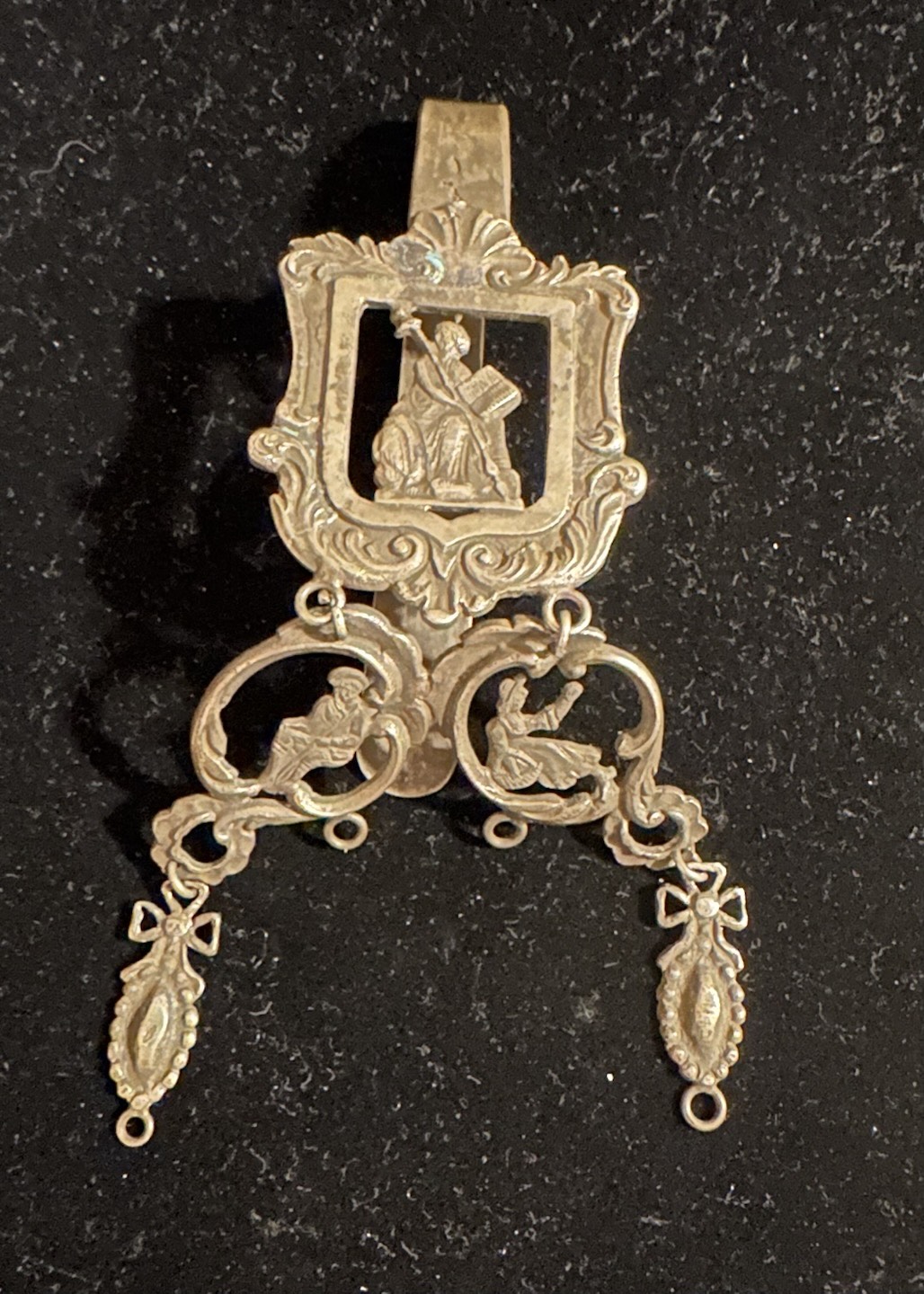 Antique German Chatelaine Clip 800 Silver