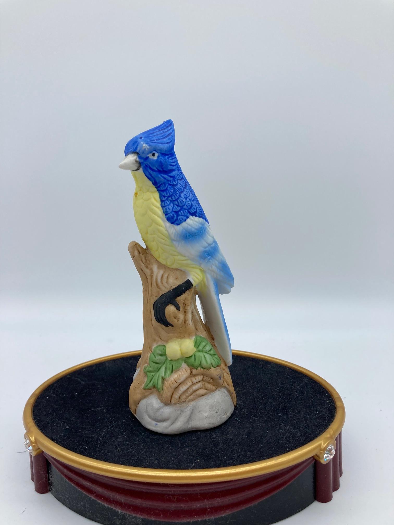 Vintage Blue Jay Figurine Made in Taiwan Ceramic
