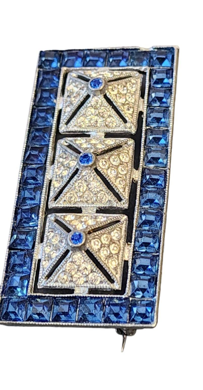 Antique Early Fabulous Pot Metal Paste Bar Brooch (A2909)