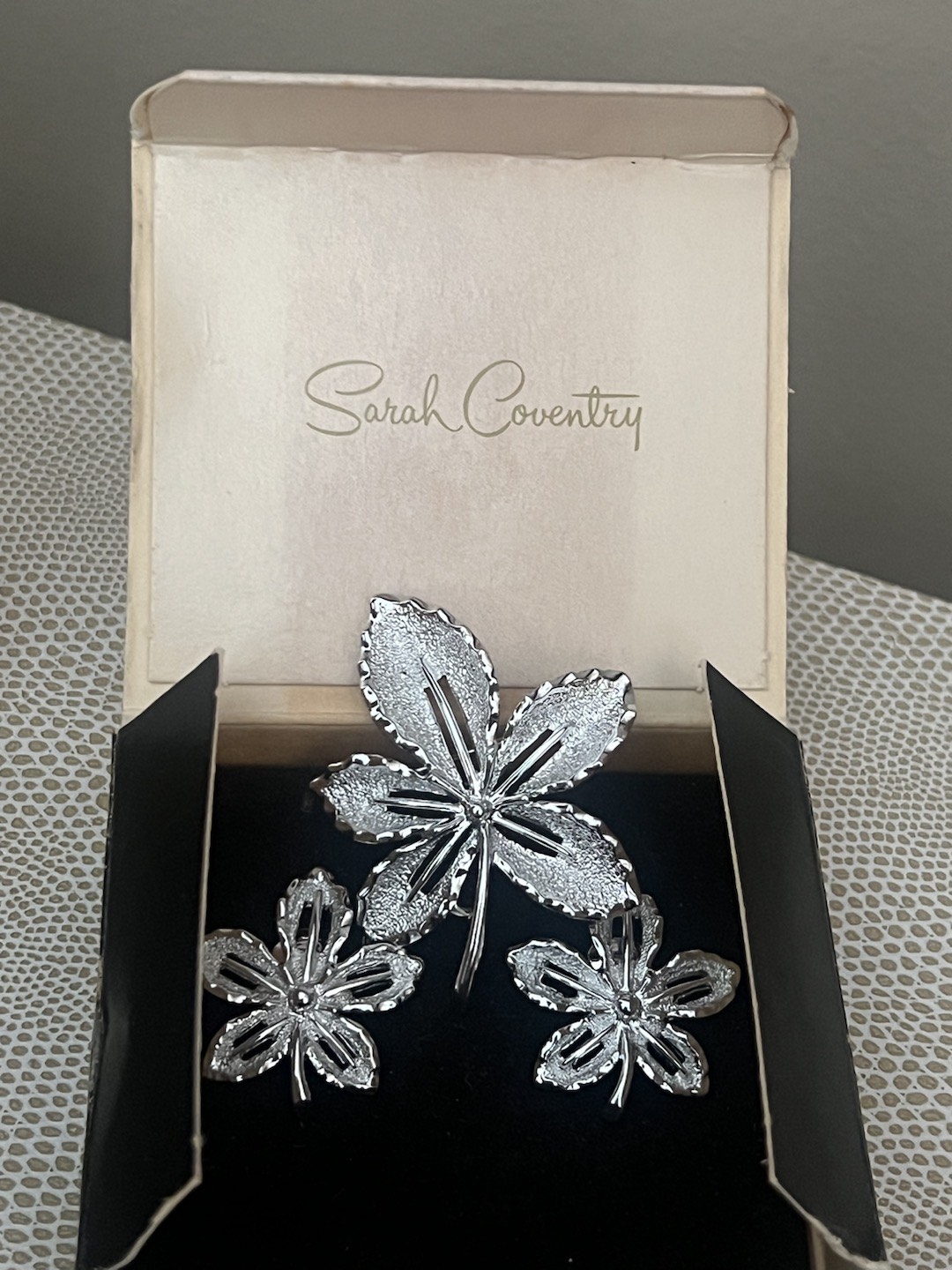 New Old Stock From The 1960S Sarah Covington, rhodium plated “joy”, Ivy ...