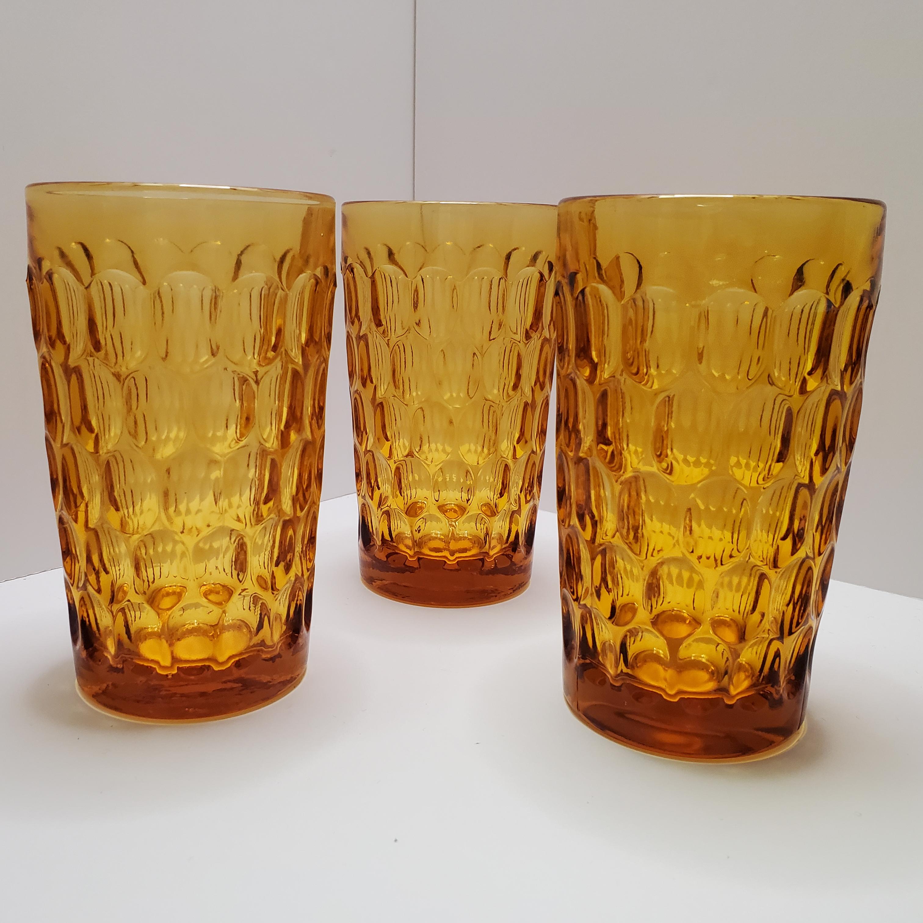 Fenton Thumbprint Colonial Amber 10 oz Tumbler