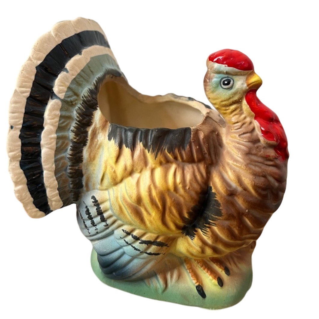 Vintage Relpo Turkey Planter Thanksgiving