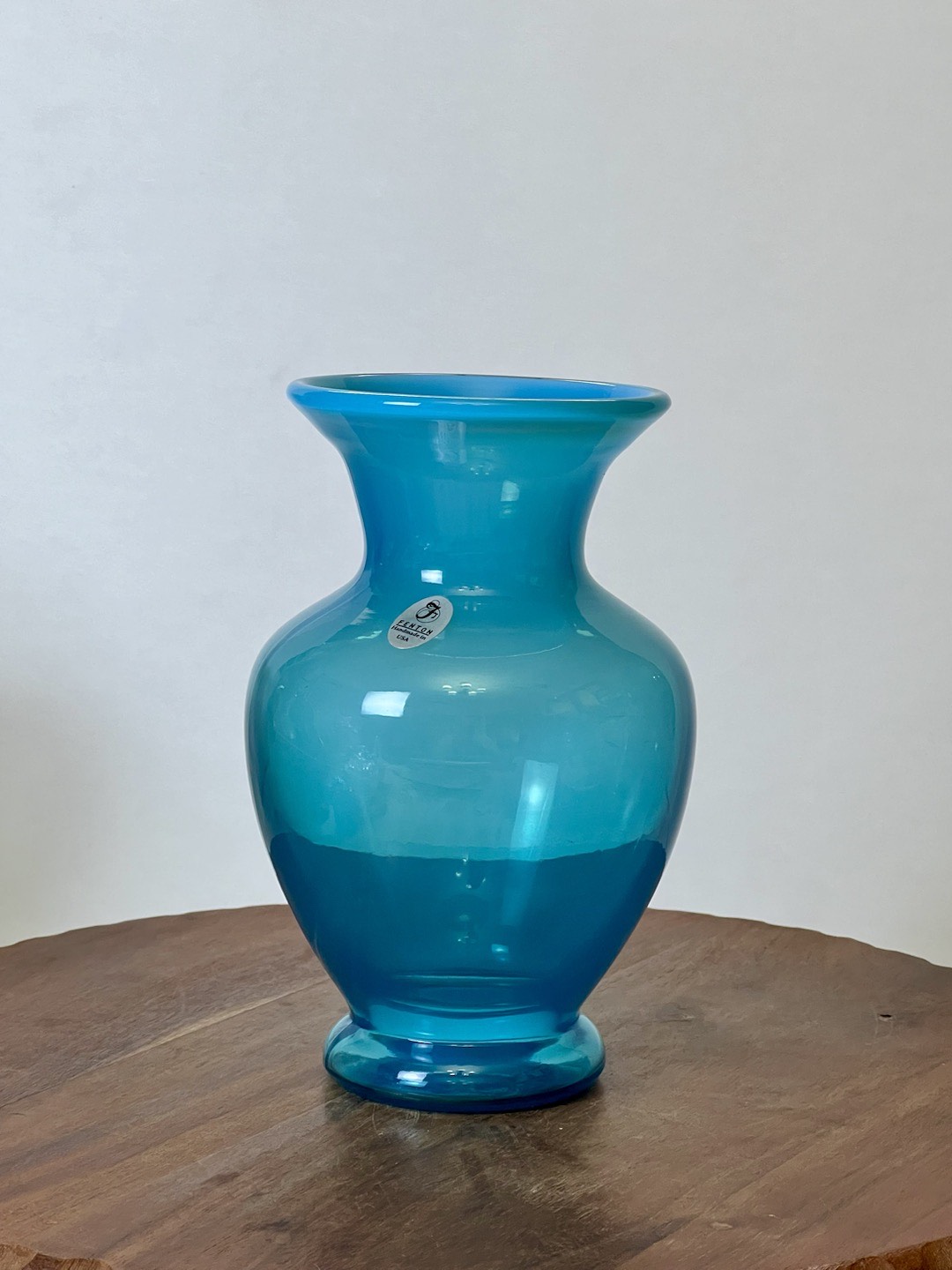 Fenton Blue Opalescent Glass Vase