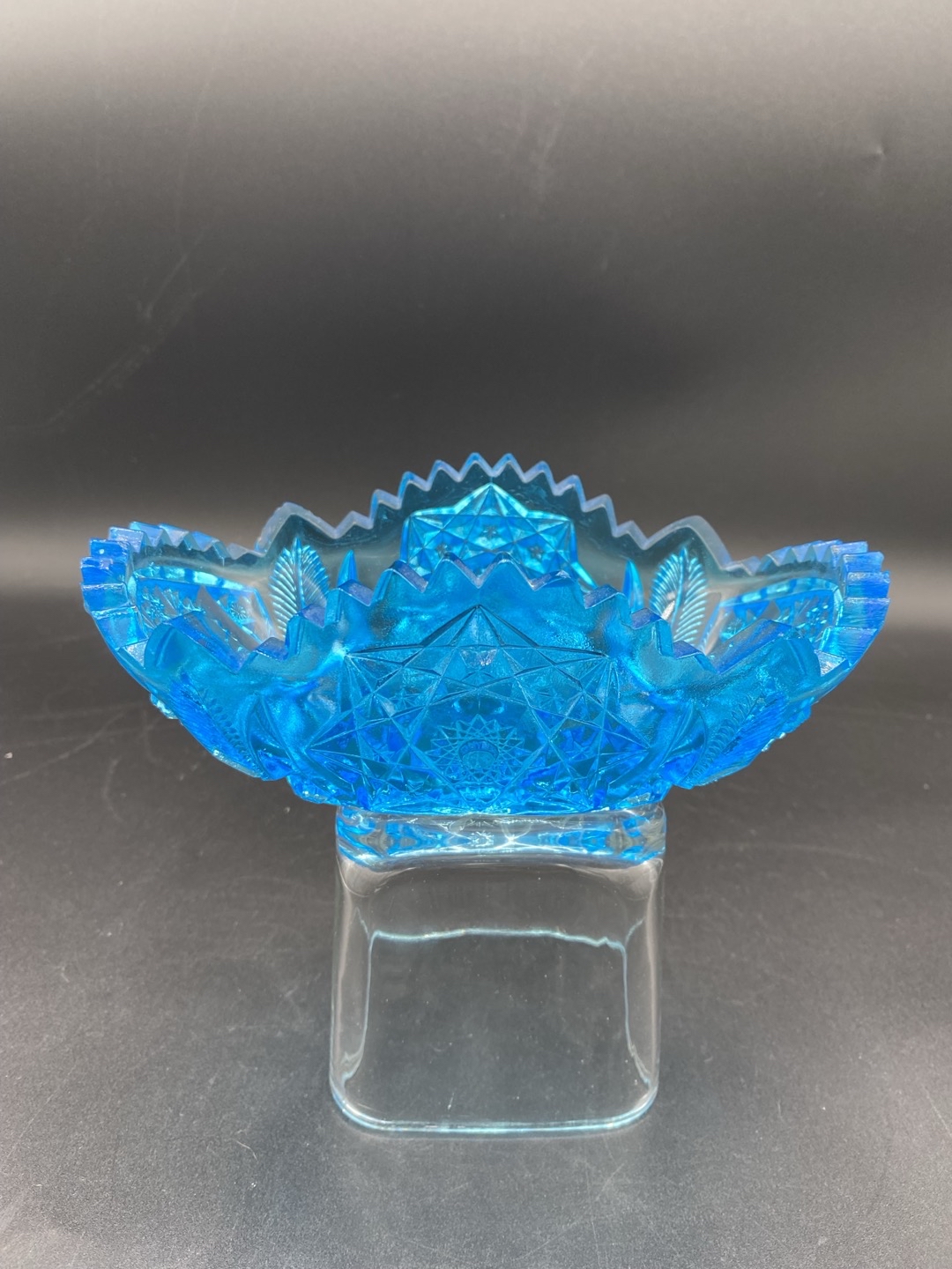 Vintage Wheaton/Kemple Glass, All Blue, Hobstar and Fan Pattern w ...