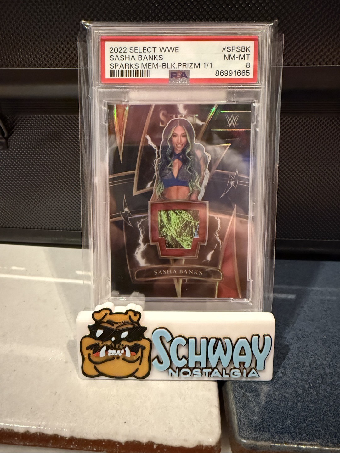 SASHA BANKS AKA MERCEDES MONAE WWE SELECT 22 SPARKS MEMORABILIA 1/1 PSA 8