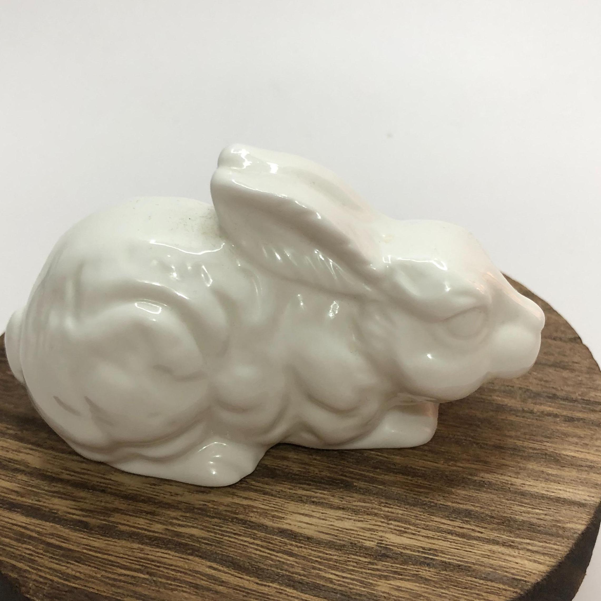 Porcelain White Rabbit Figurine