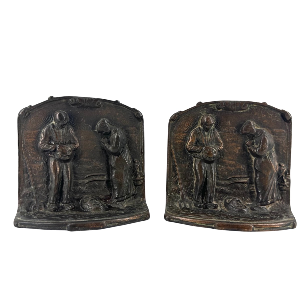 Vintage The Angelus Farm Couple Bookends