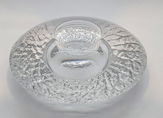 Orrefors Crystal Discus Votive Candle Holder