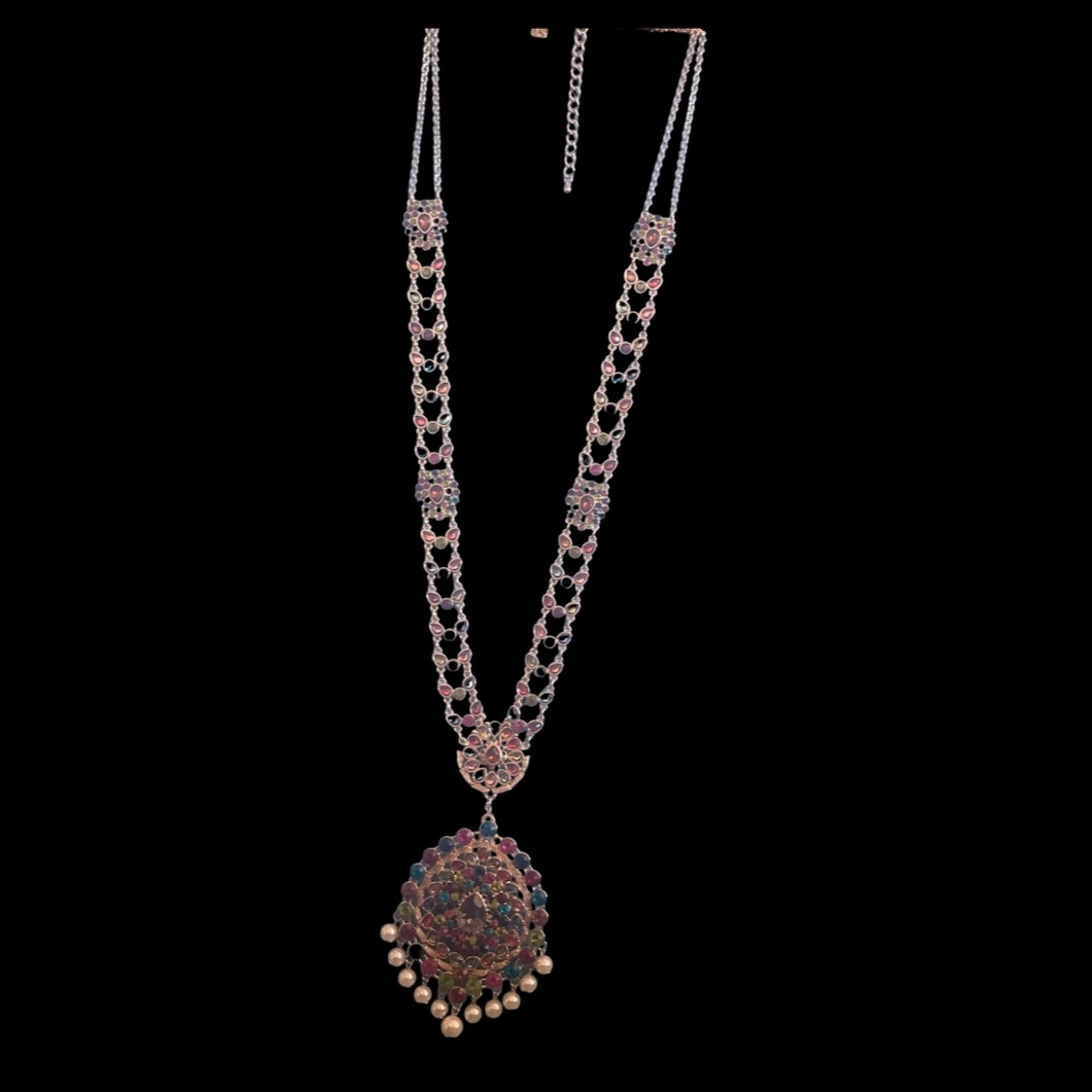 Off Park Collection Jeweled Necklace With Detachable Pendant/Broach