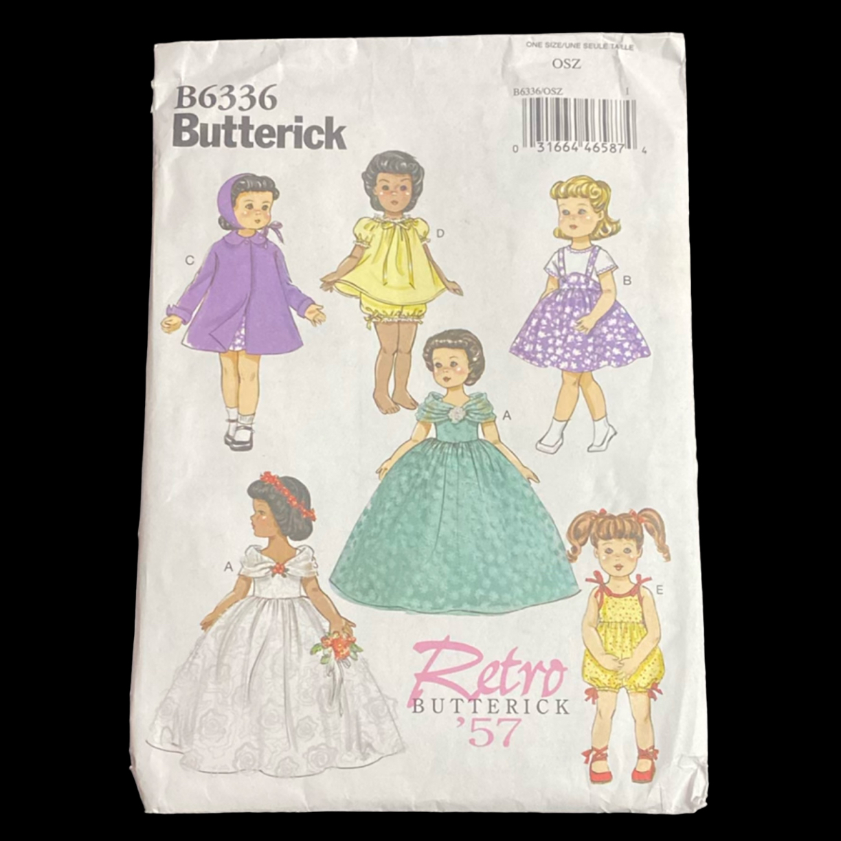 Butterick B6336 Retro ‘57 Doll Clothes Sewing Pattern Cut