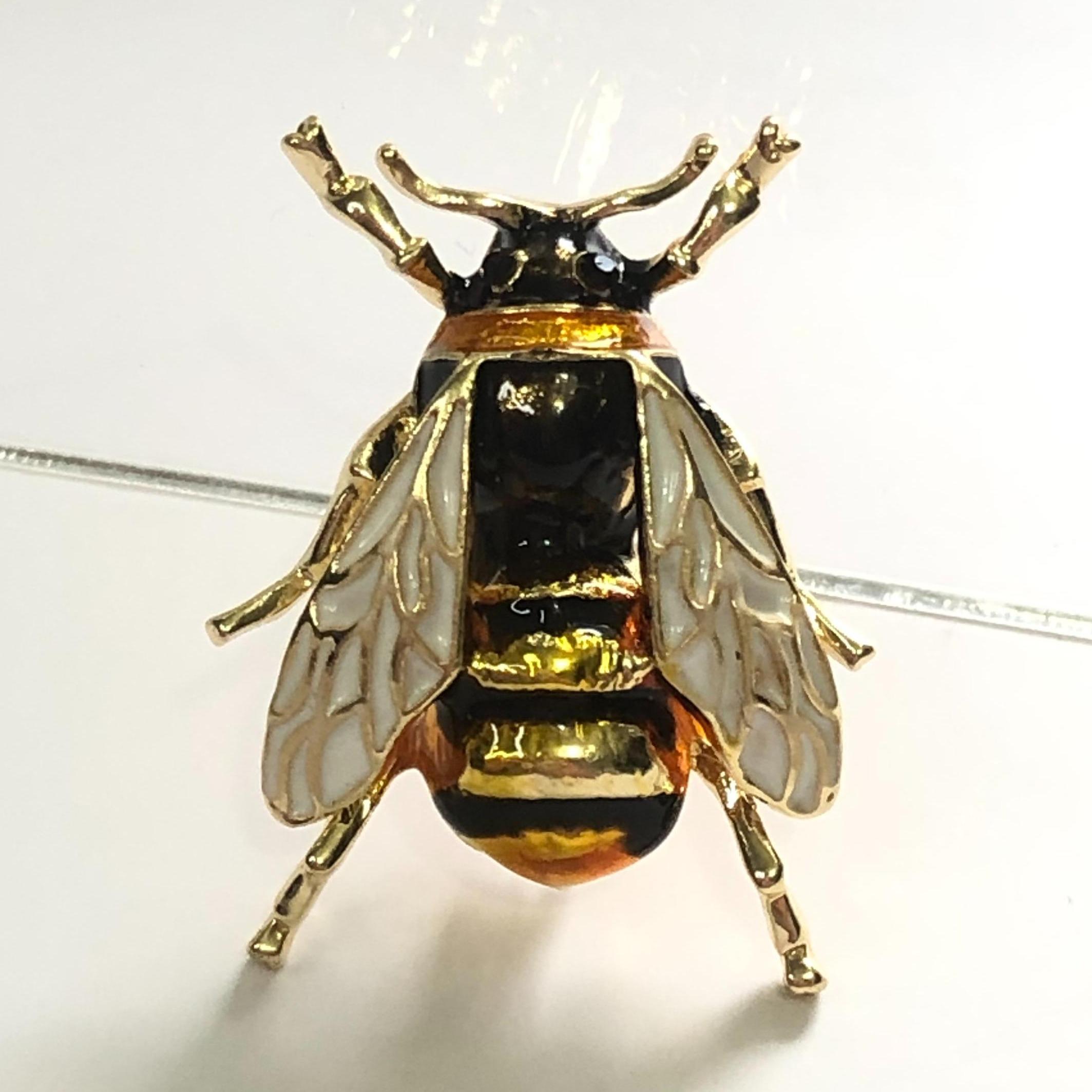 Small Honey Bee Pin Brooch Goldtone