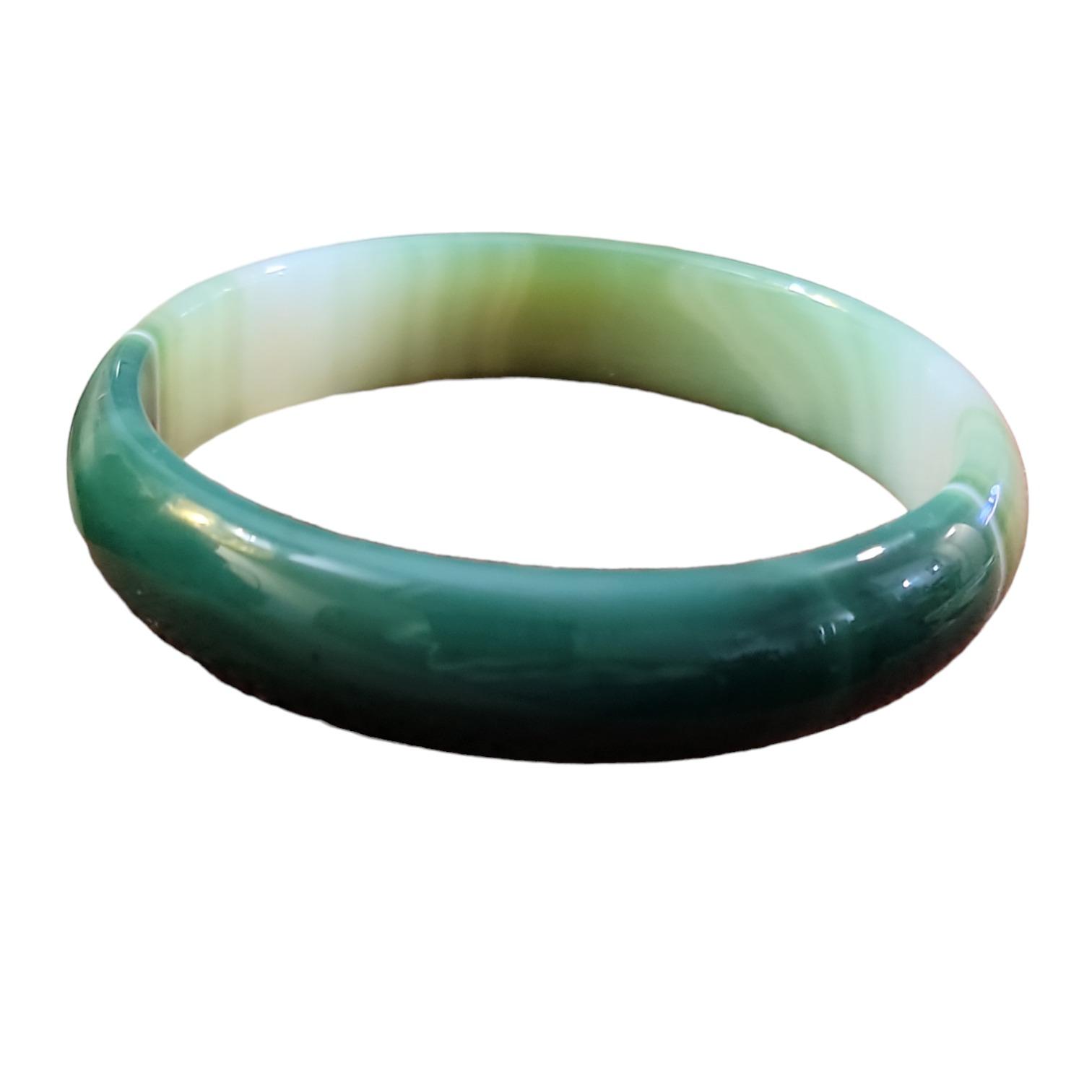 Vintage Nephrite Jade Bangle Bracelet Multi Shades Green Transluscent ...