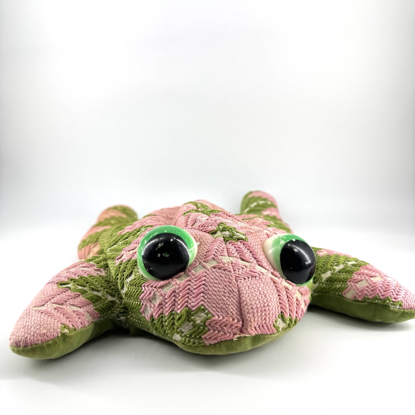 Pink & Green Stuffed Frog