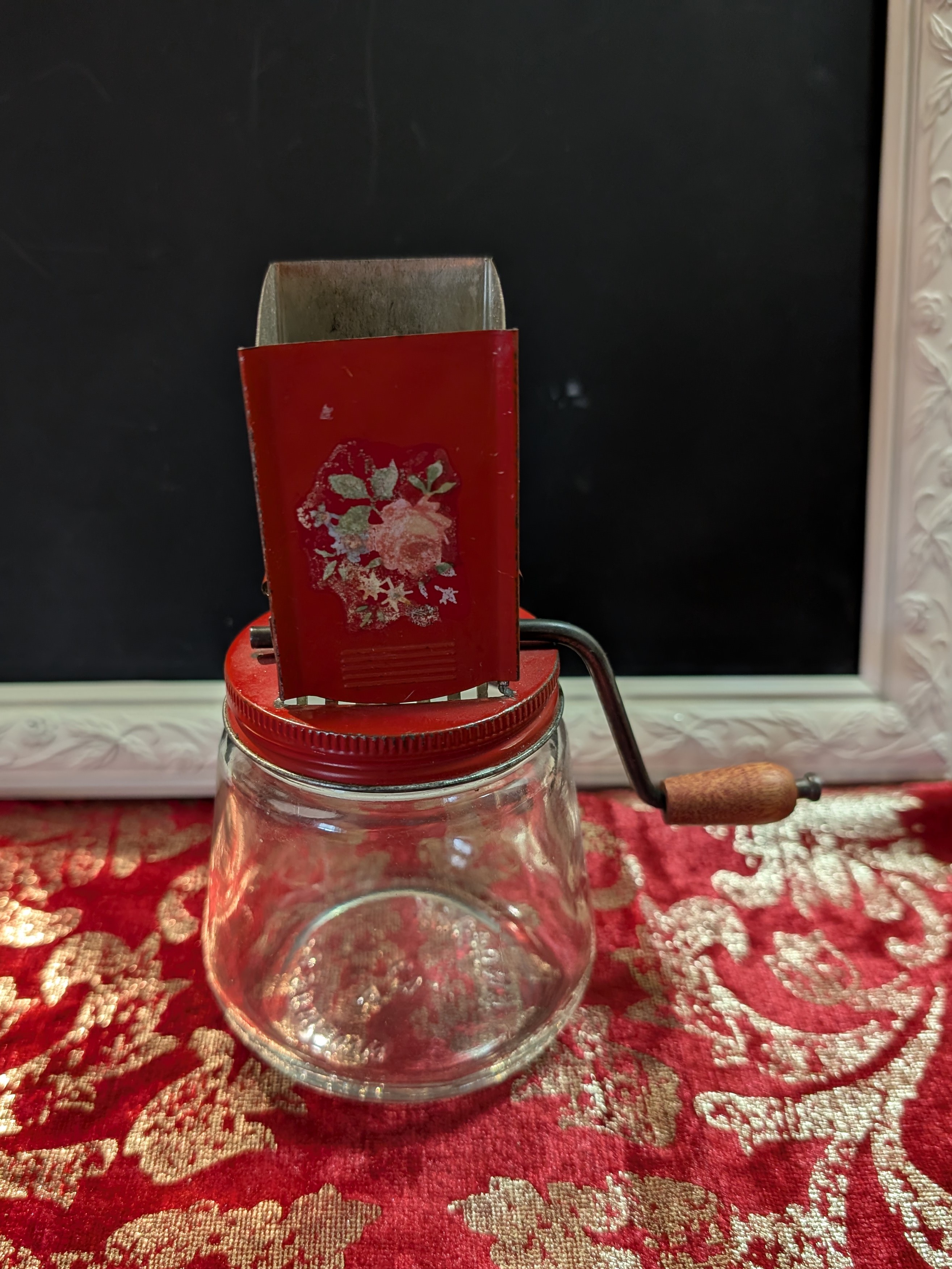 1930's-1940's Hazel Atlas Grinder with glass Jar bottom