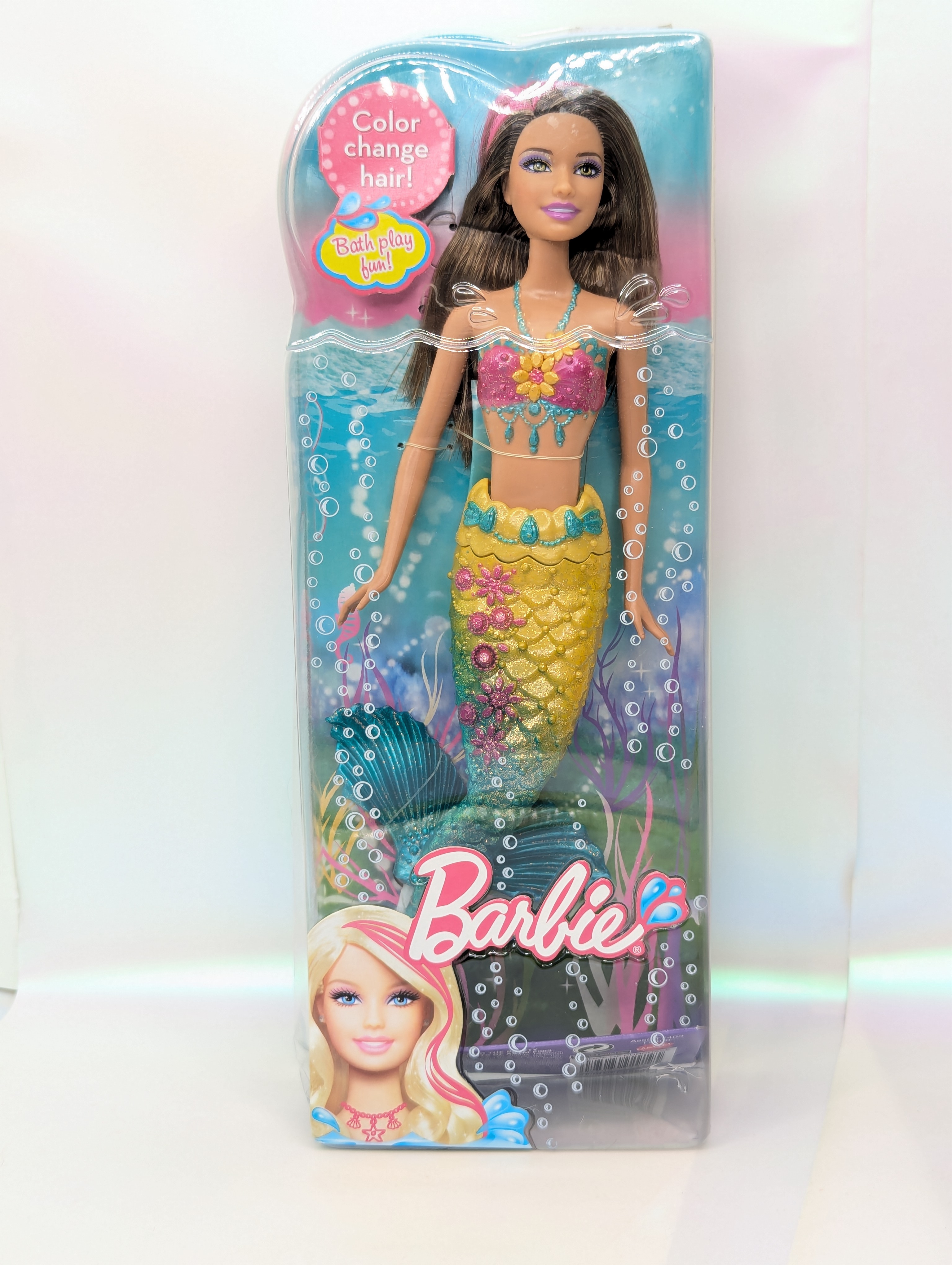 Mattel Barbie Turquoise Blue Mermaid Color Change Hair 12" Doll T7406 ...
