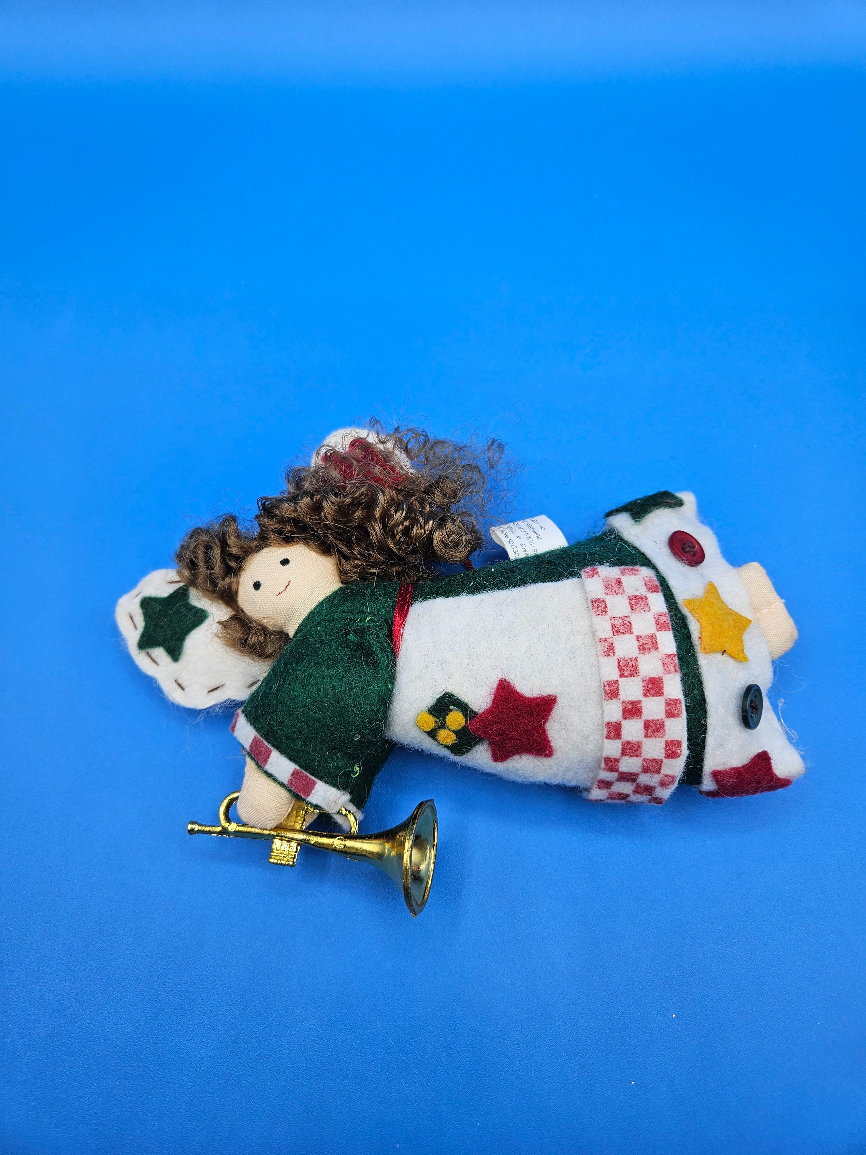Deltona Products 7"x5" Felt Stuffed Angel With Trumpet Ornament