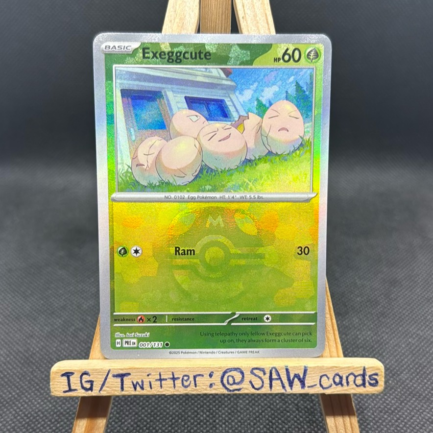 Exeggcute Pokemon Prismatic Evolutions Reverse Master Ball Holo 001/131