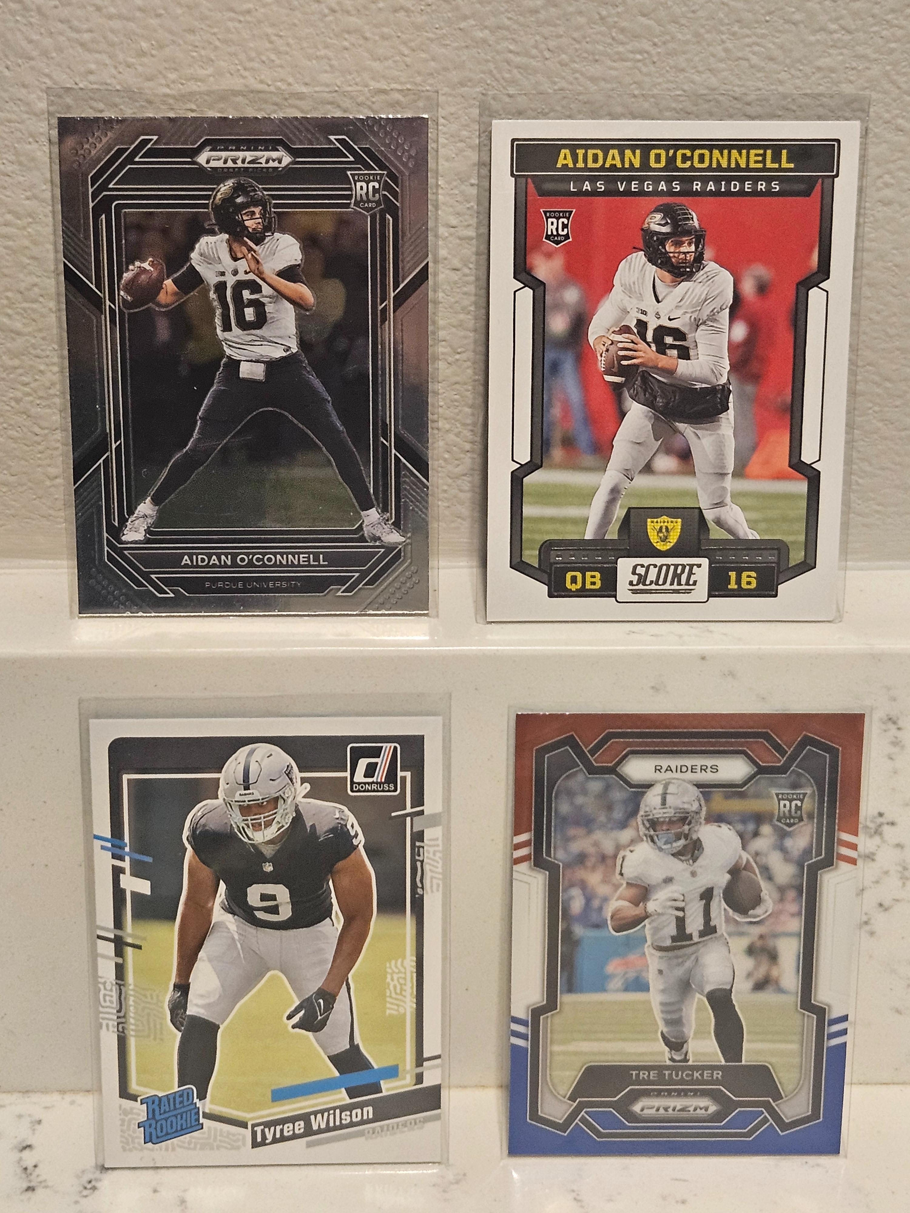 Las Vegas Raiders 4 Card Rookie Lot - O'Connell, Wilson