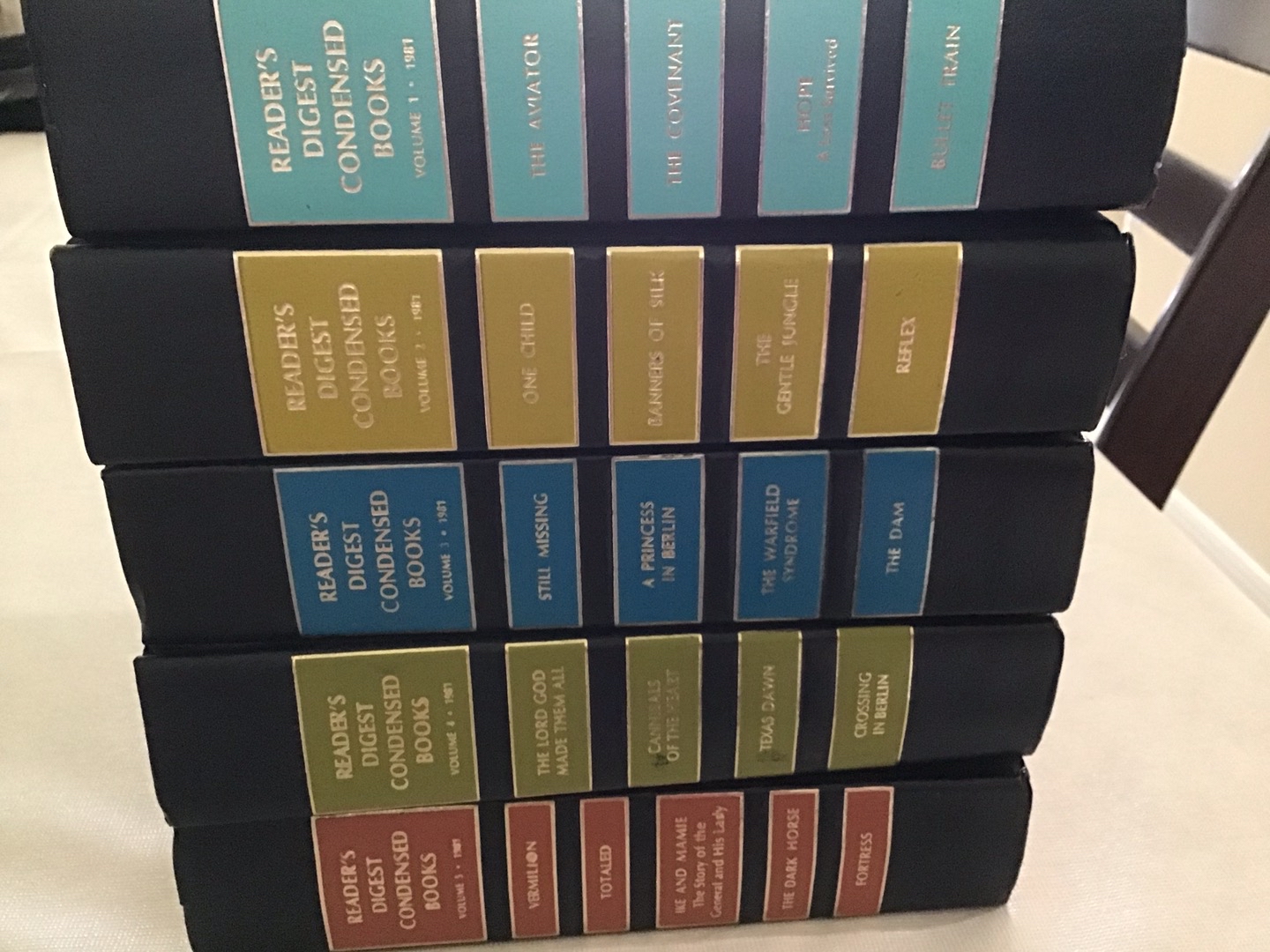 Readers Digest Condensed Books Vol 1-5 1981 Lot Of 5