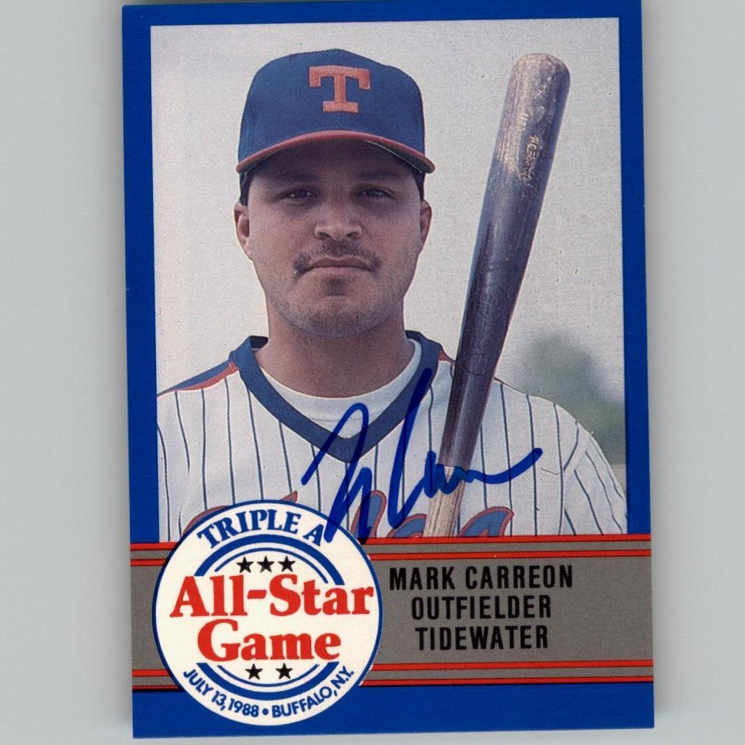 Mark Carreon Signed 19889Triple-A All-Star Game Buffalo Bisons Baseball ...